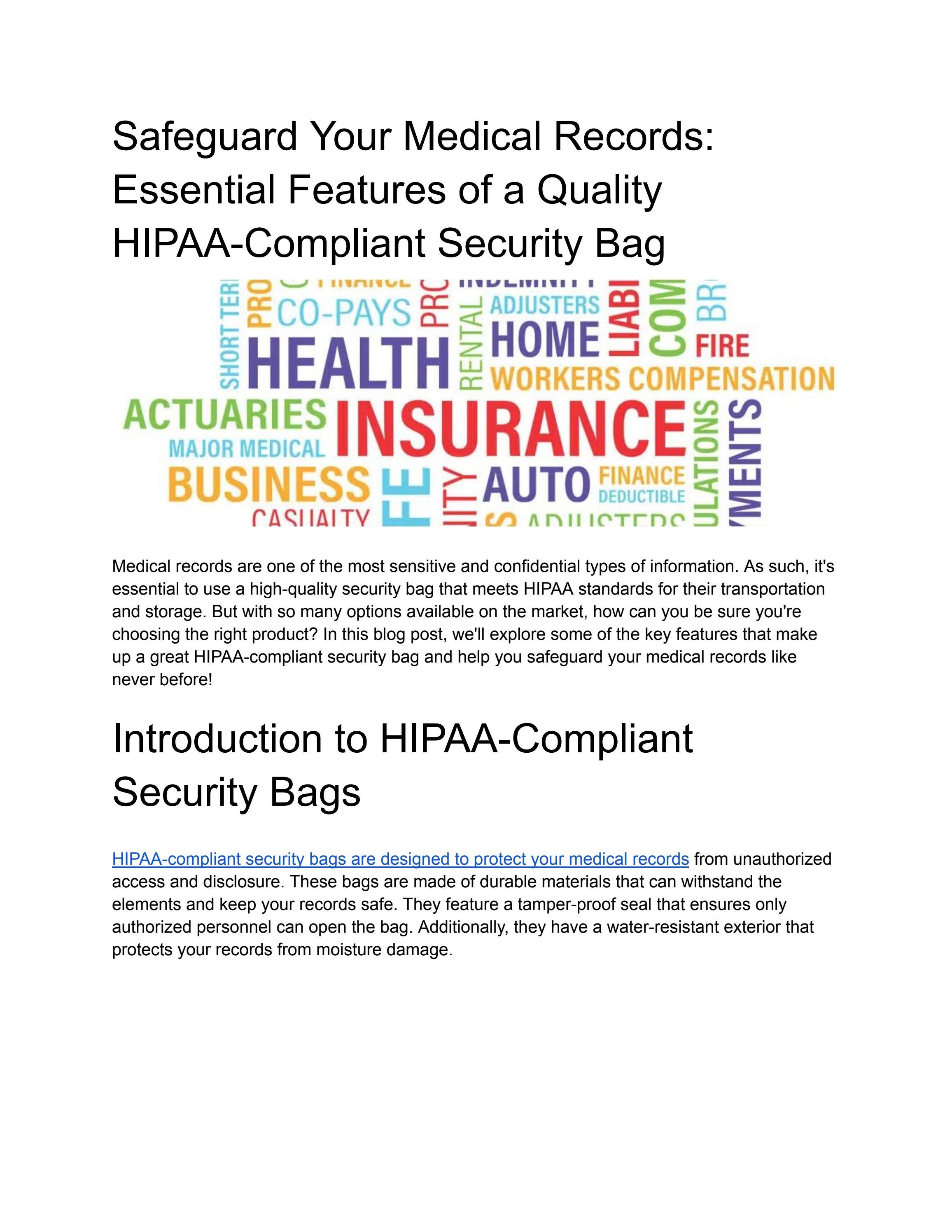 Safeguard Your Medical Records: Essential Features of a Quality HIPAA ...