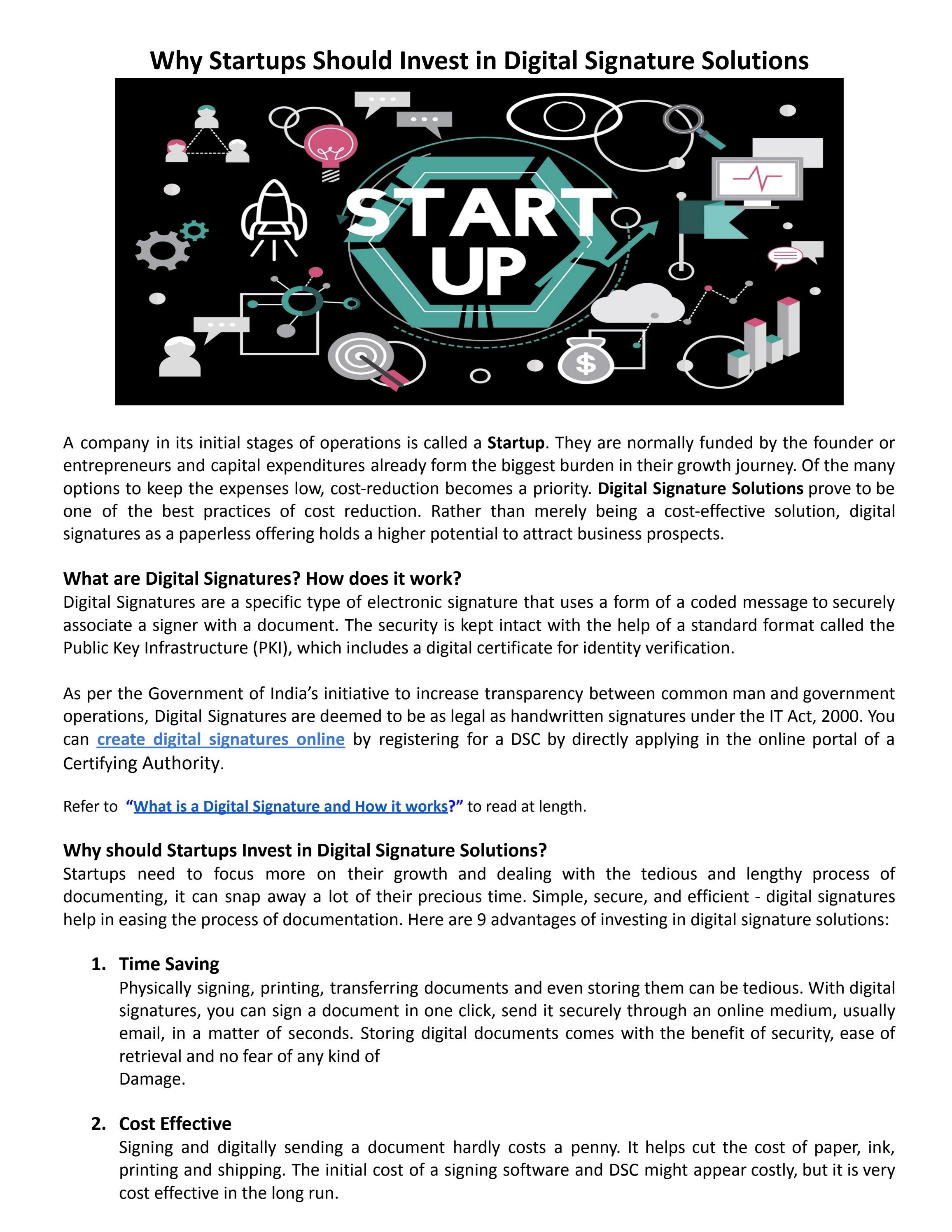 WHY STARTUPS SHOULD INVEST IN DIGITAL SIGNATURE SOLUTIONS by Xtratrust ...