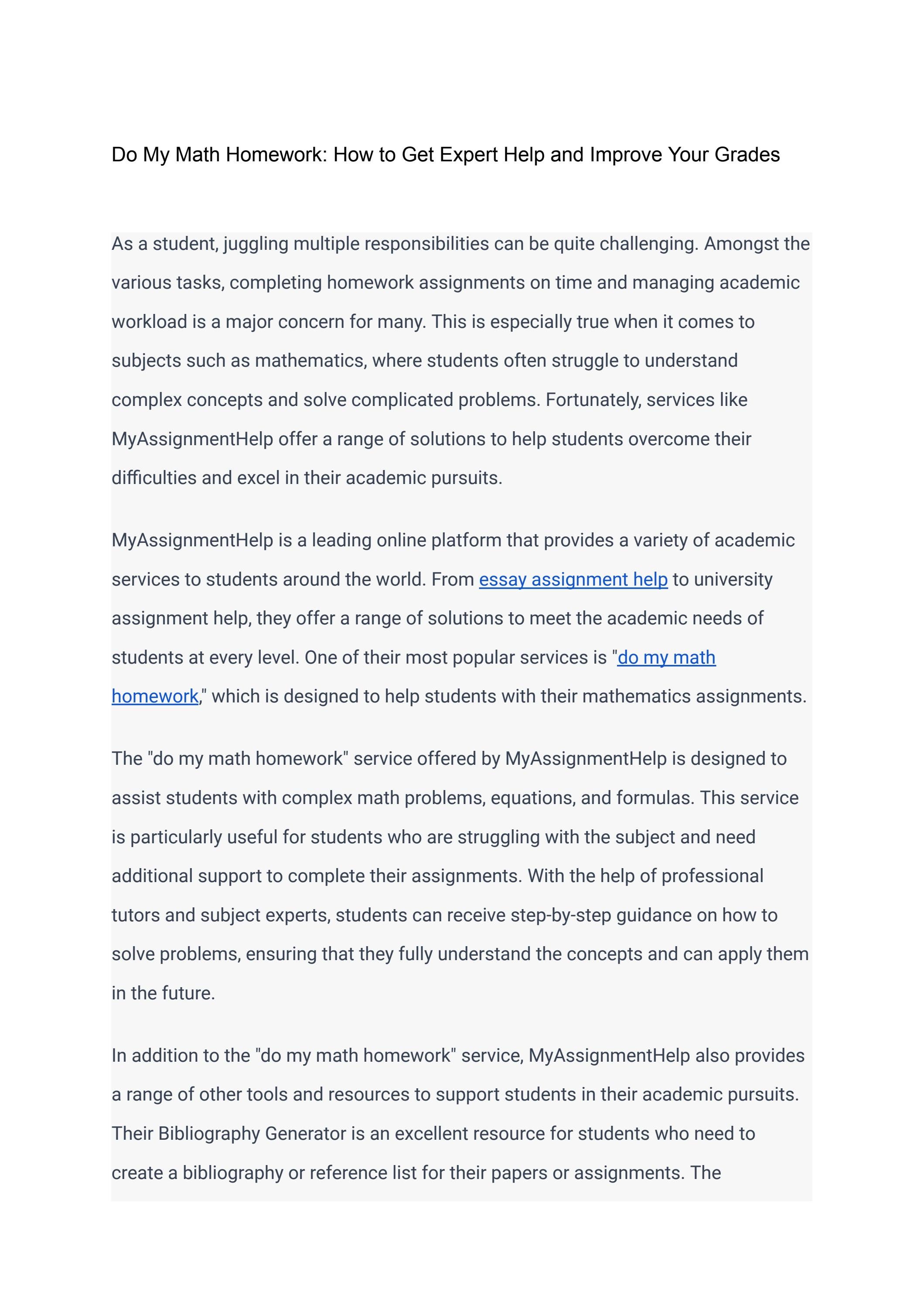 Do My Math Homework: How to Get Expert Help and Improve Your Grades by ...