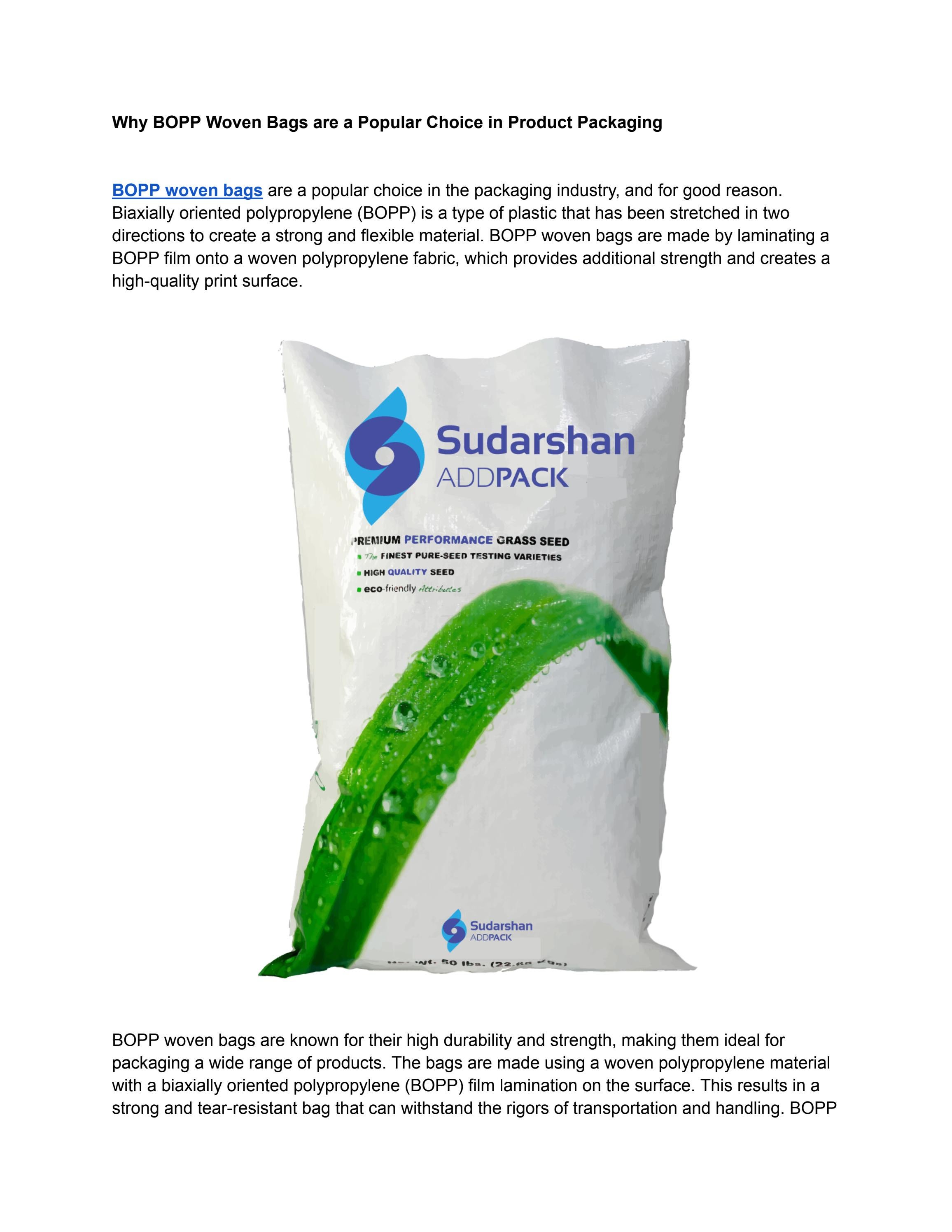 Why BOPP Woven Bags are a Popular Choice in Product Packaging by ...