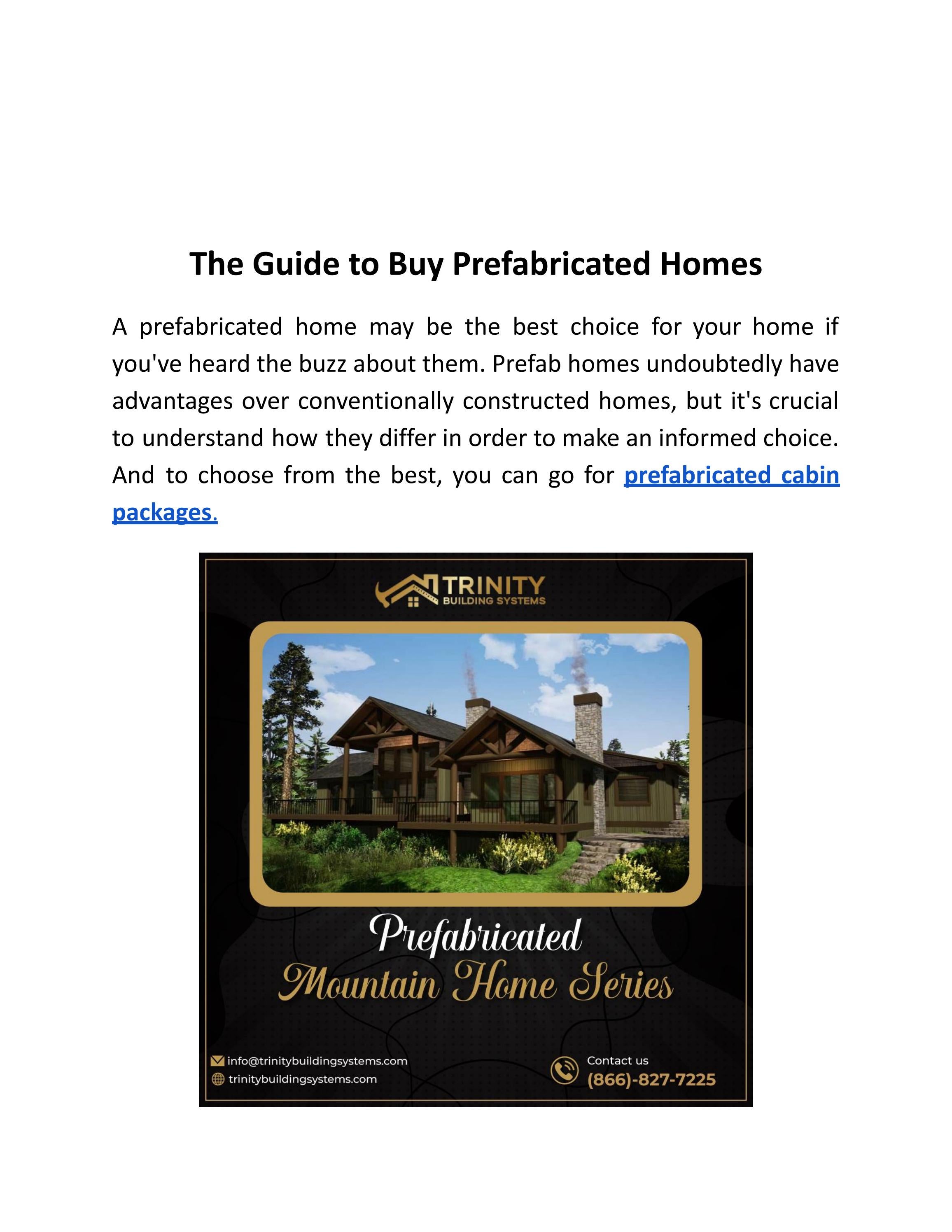 The Guide to Buy Prefabricated Homes by Trinity Building Systems - Issuu