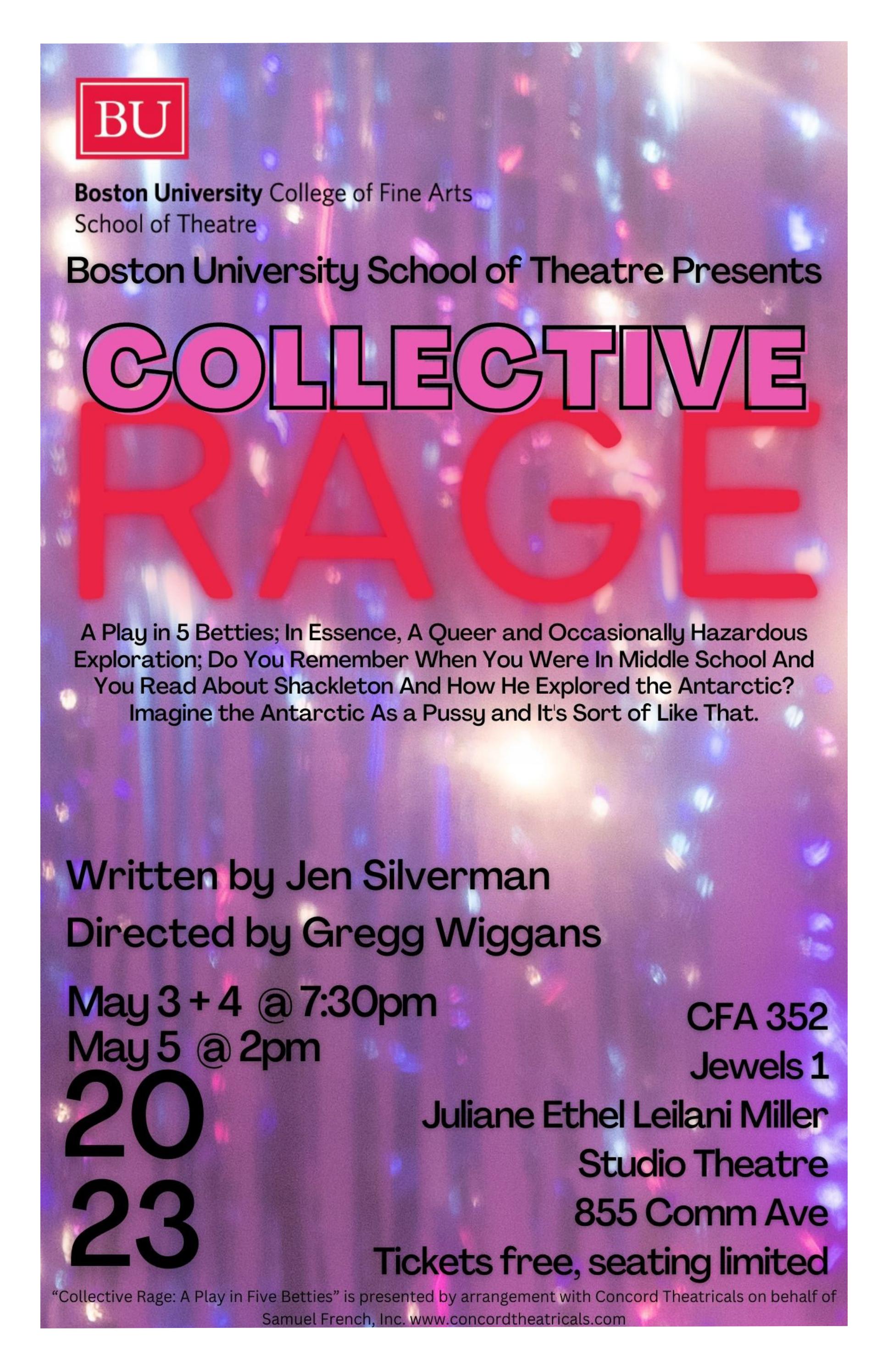 Collective Rage | Boston University School of Theatre Program by Boston ...