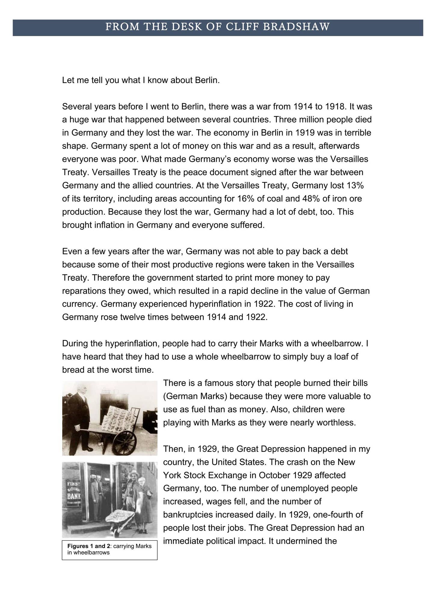 Letter About Berlin by Cliff by SDSU School of Theatre, Television, and ...