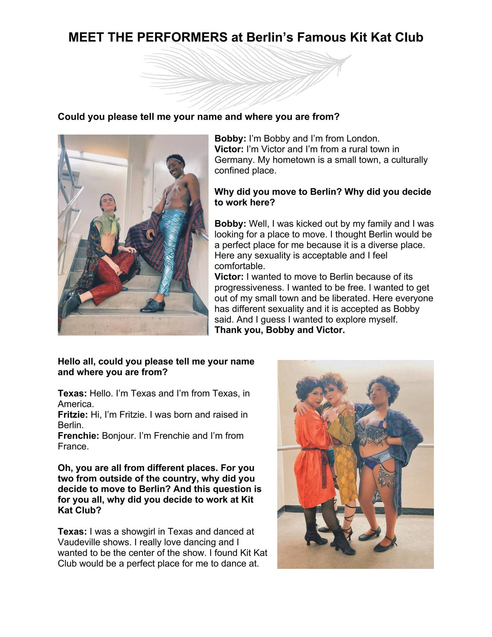 Meet the Performers at the KIT CAT CLUB by SDSU School of Theatre ...