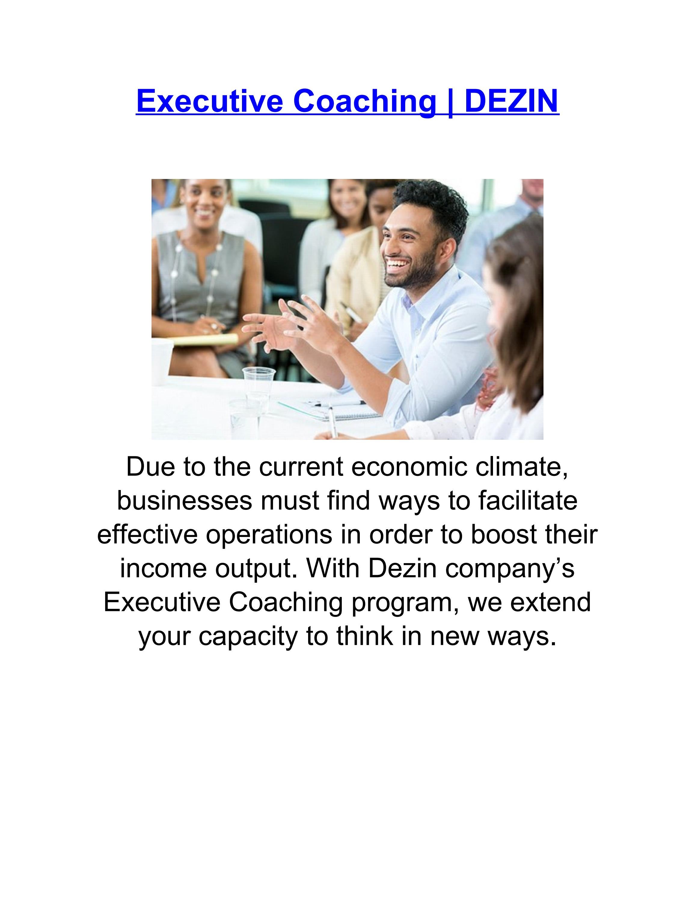 Executive Coaching | DEZIN by Dezin Consulting - Issuu