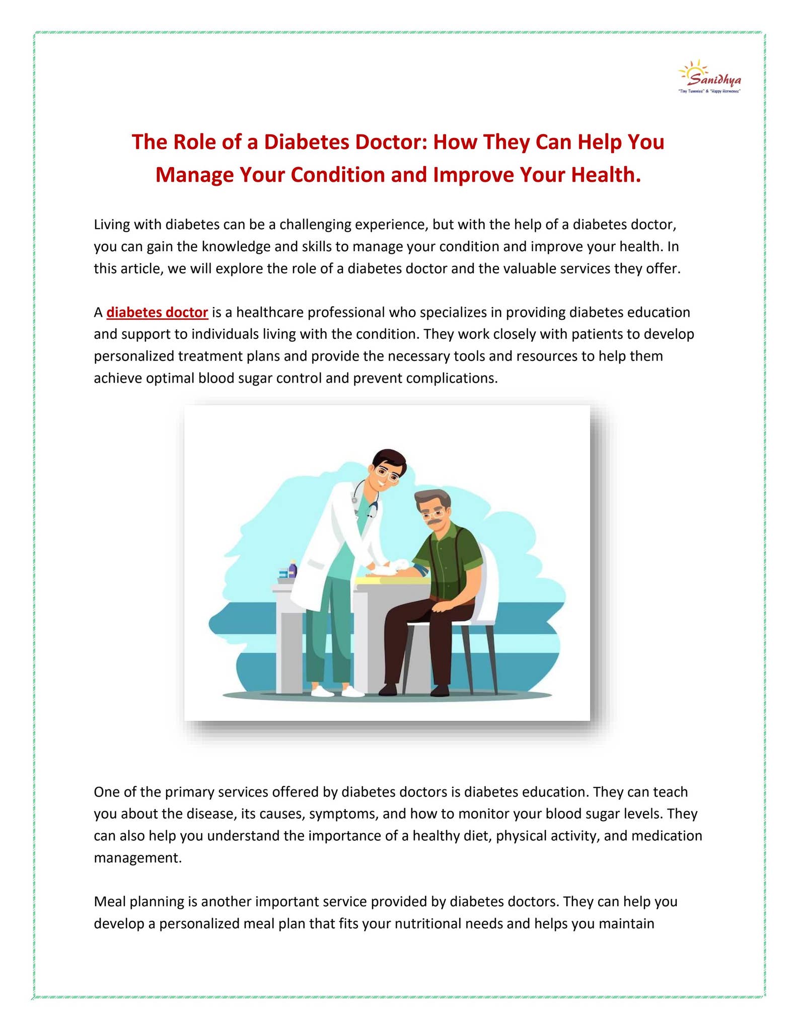 The Role of a Diabetes Doctor - How They Can Help You Manage Your ...