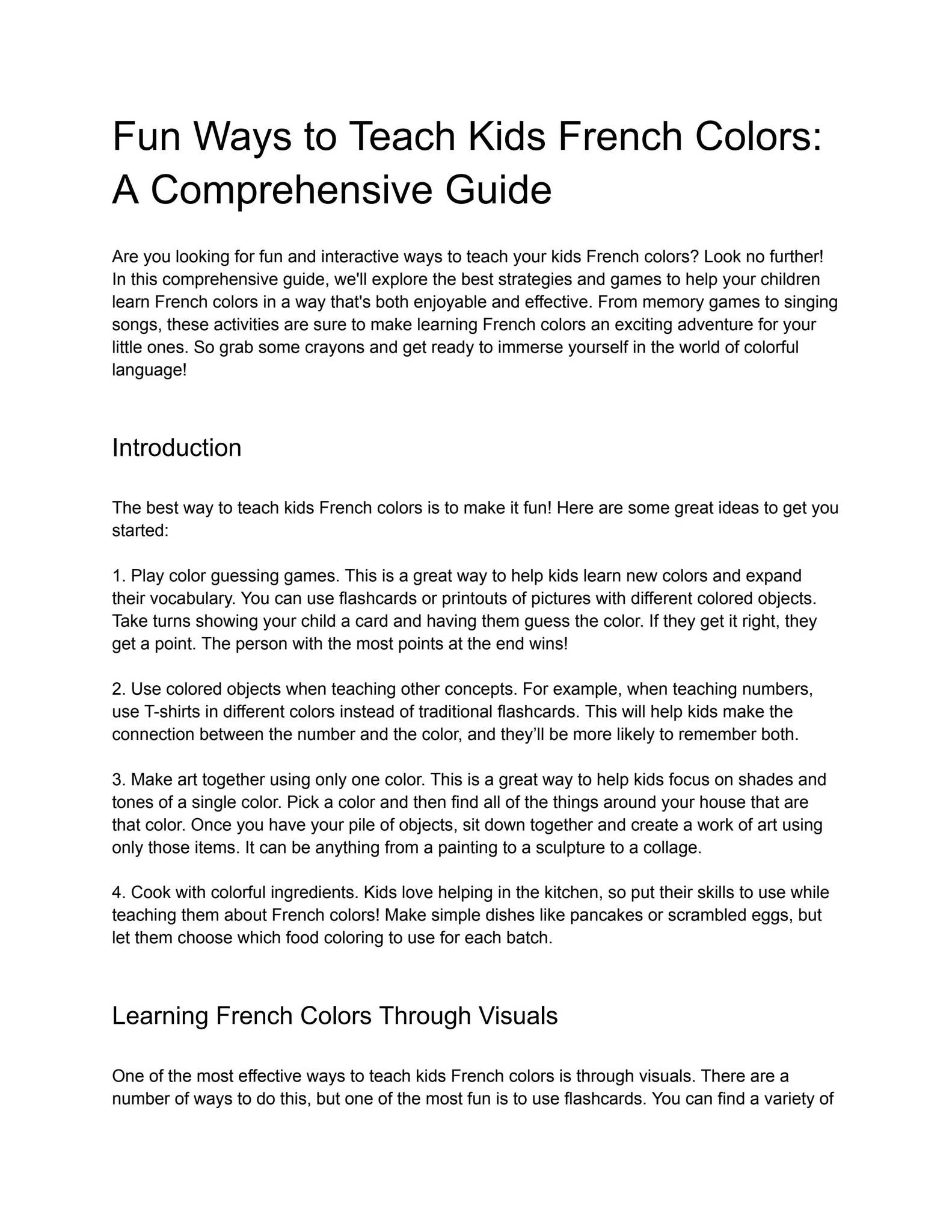 Fun Ways to Teach Kids French Colors: A Comprehensive Guide by CCube ...