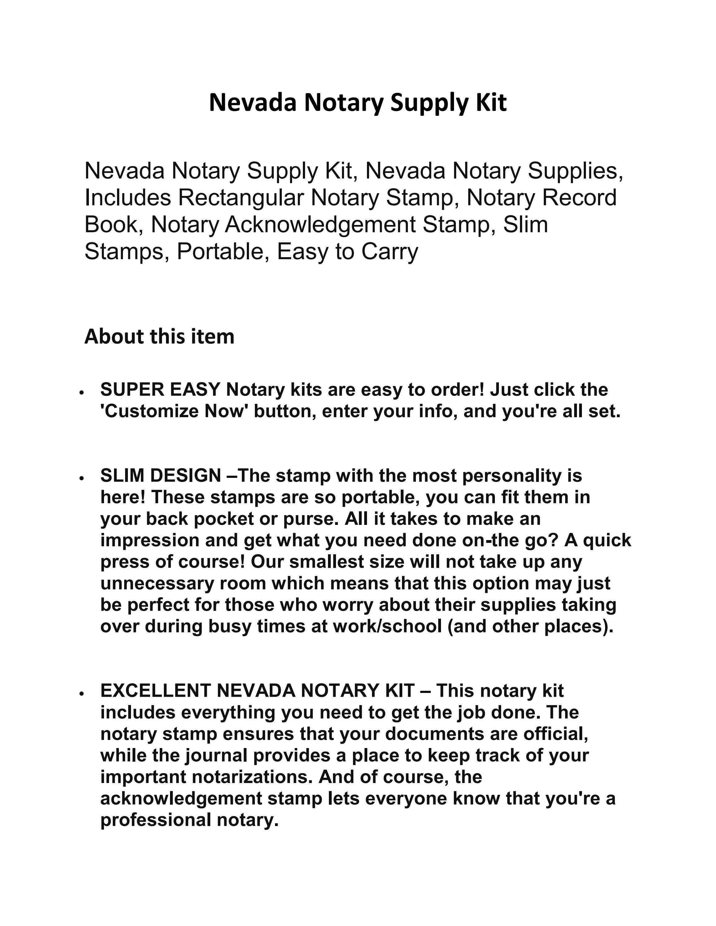Nevada Notary Supply Kit by acornsales - Issuu