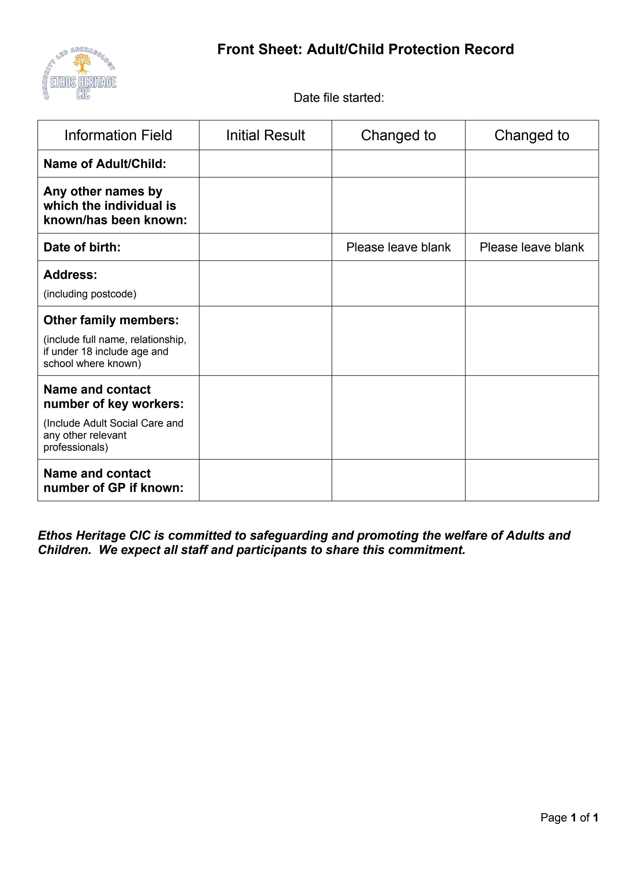 Front Sheet Adult and Child Safeguarding by dwalshe - Issuu