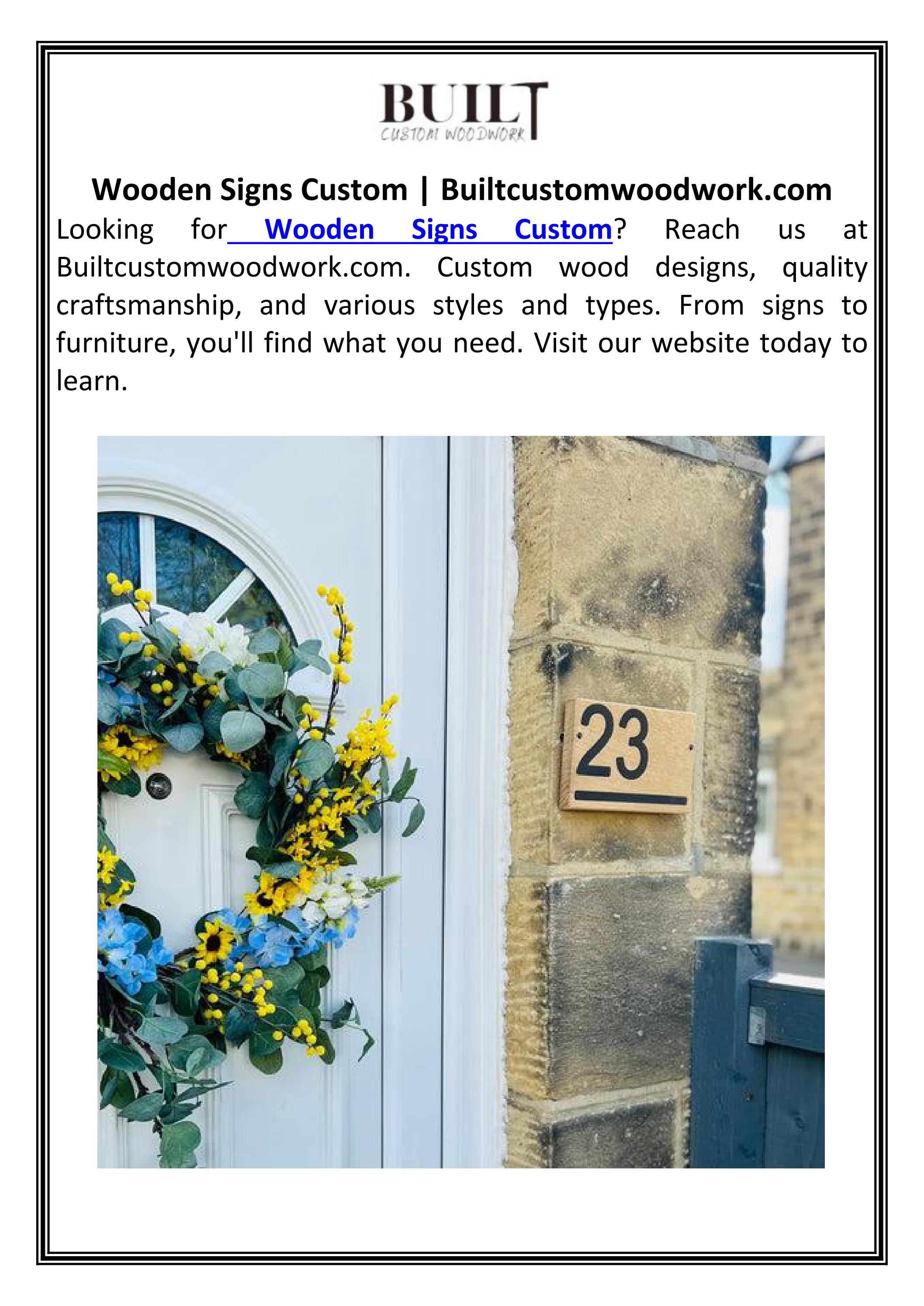 Wooden Signs Custom | Builtcustomwoodwork.com by Built Custom ...