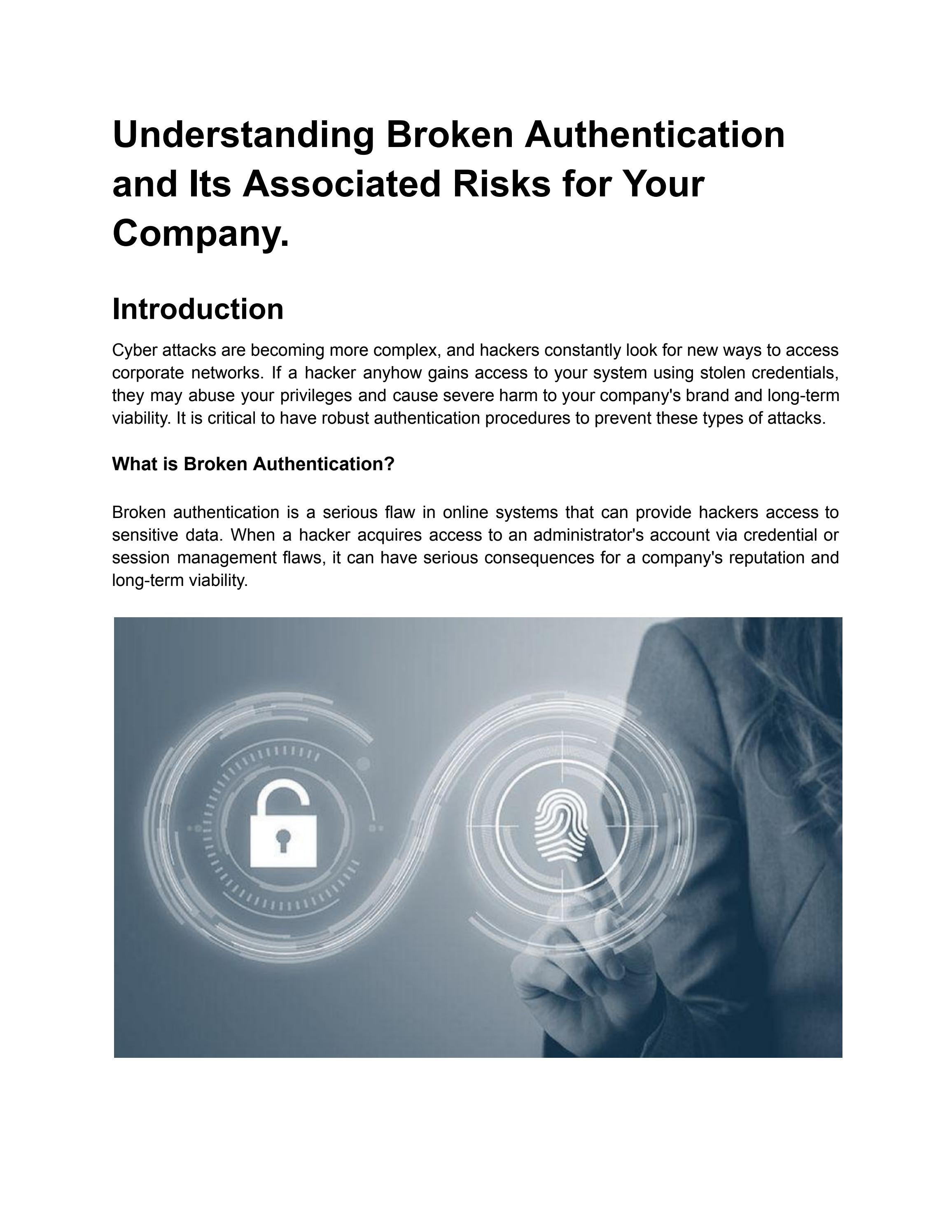 Understanding Broken Authentication and Its Associated Risks for Your ...