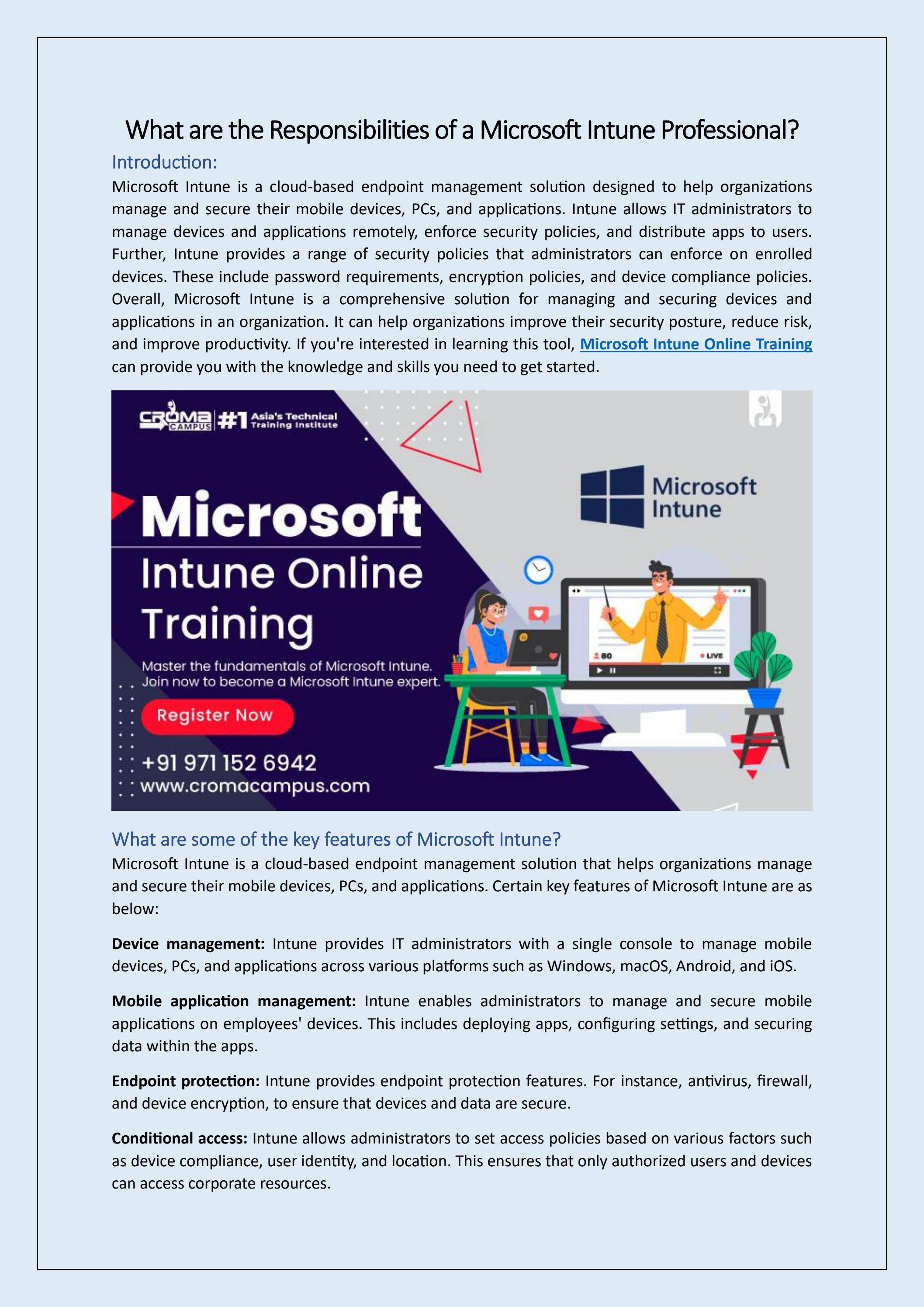 What are the Responsibilities of a Microsoft Intune Professional? by ...