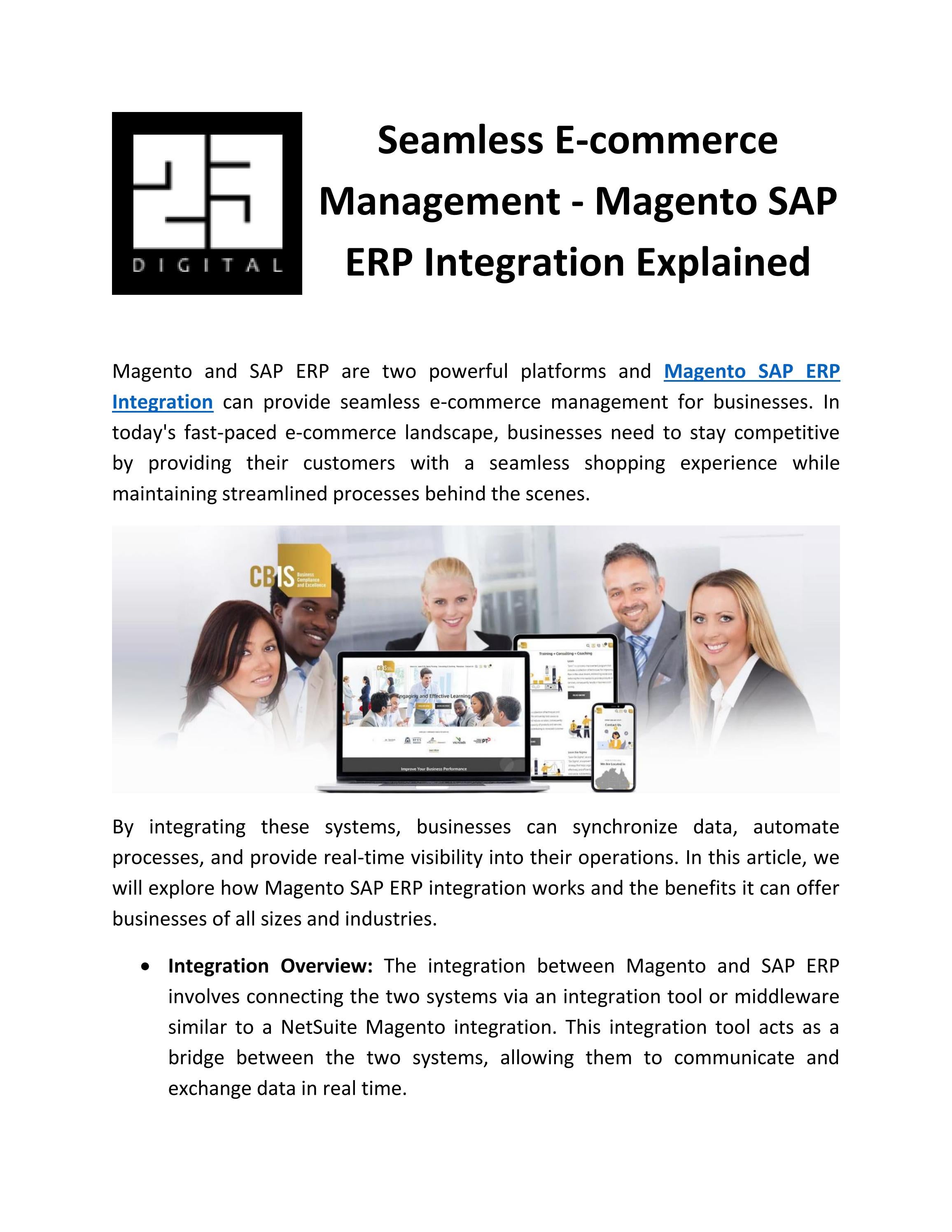 Seamless E-commerce Management - Magento SAP ERP Integration Explained ...