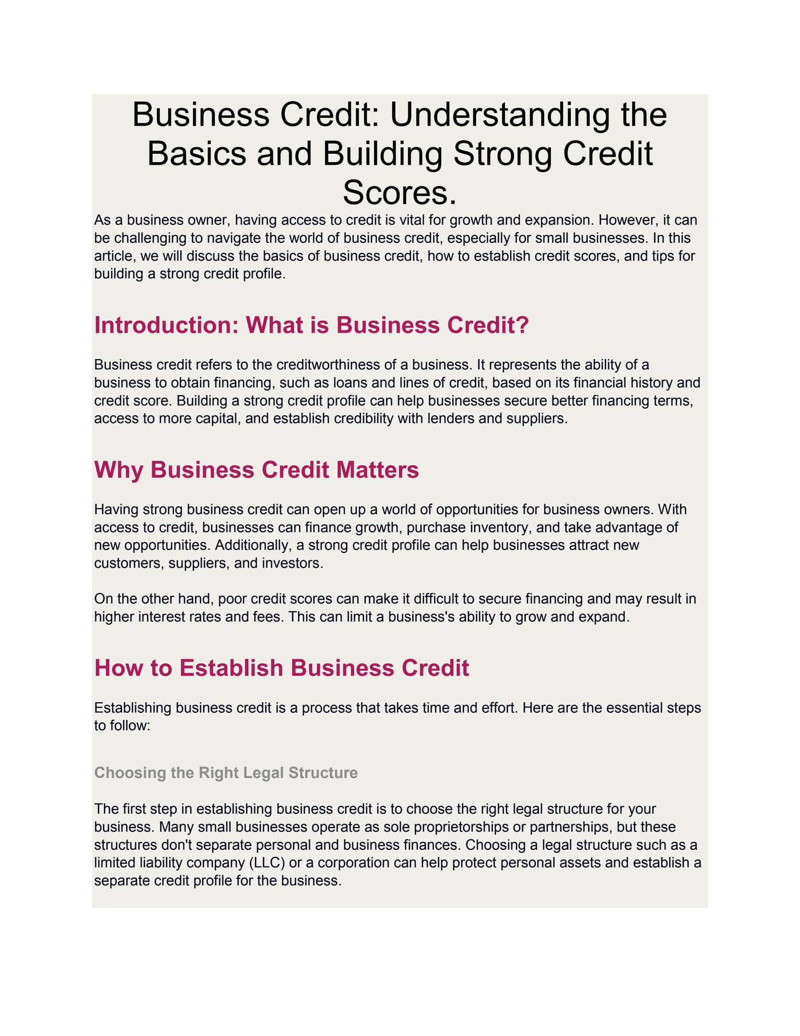 Business Credit: Understanding the Basics and Building Strong Credit ...