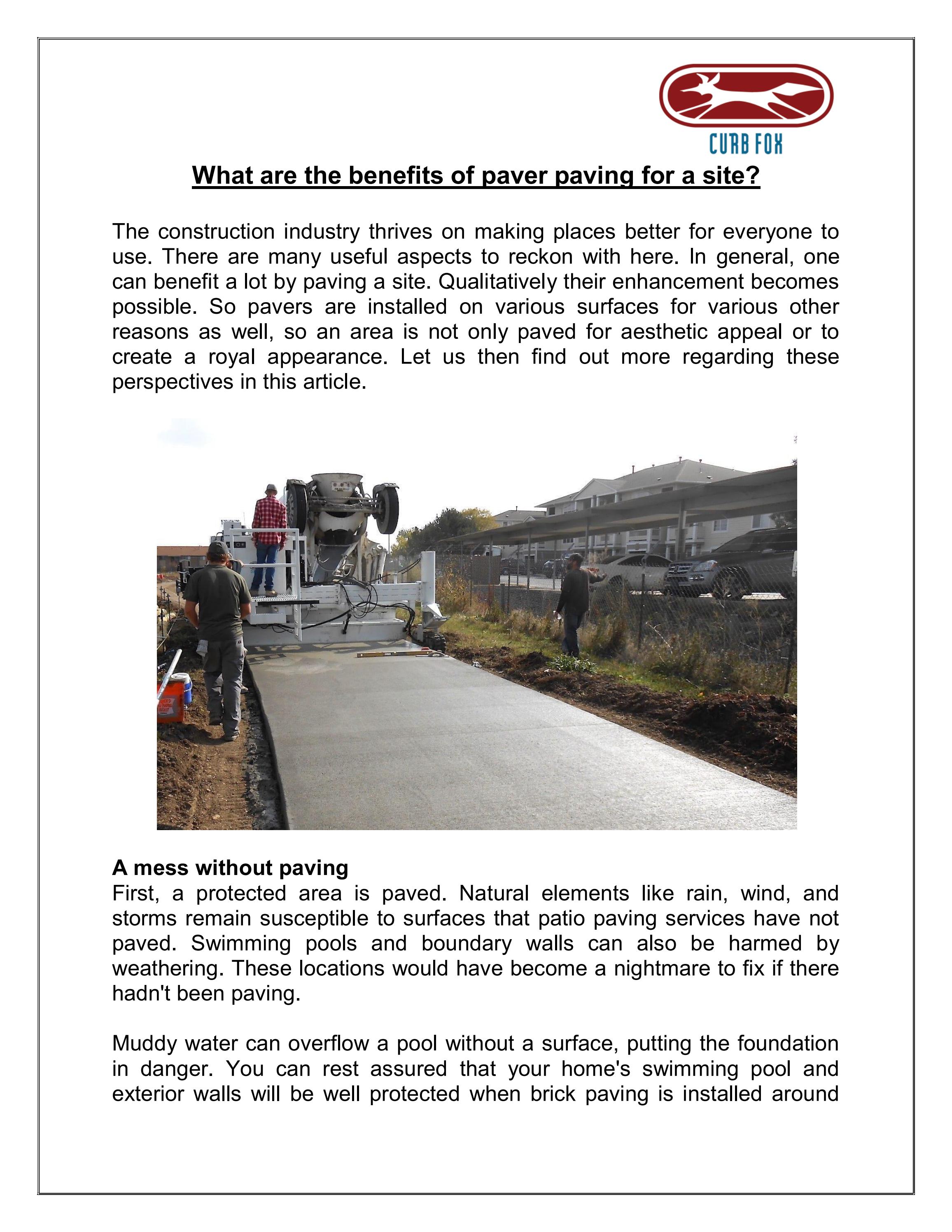 What are the benefits of paver paving for a site? by Curbfox usa - Issuu
