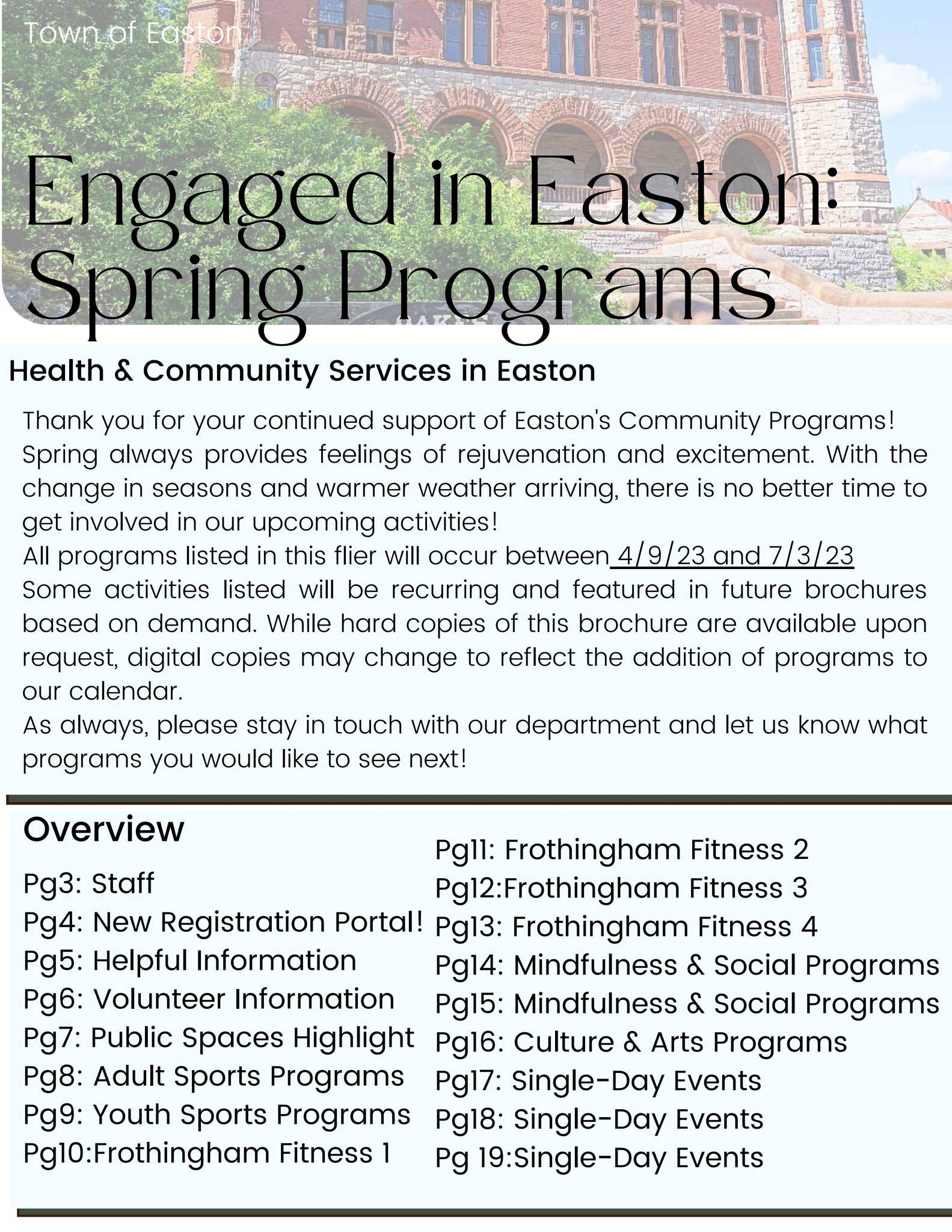Spring Programs Brochure 2023 by Easton Recreation - Issuu