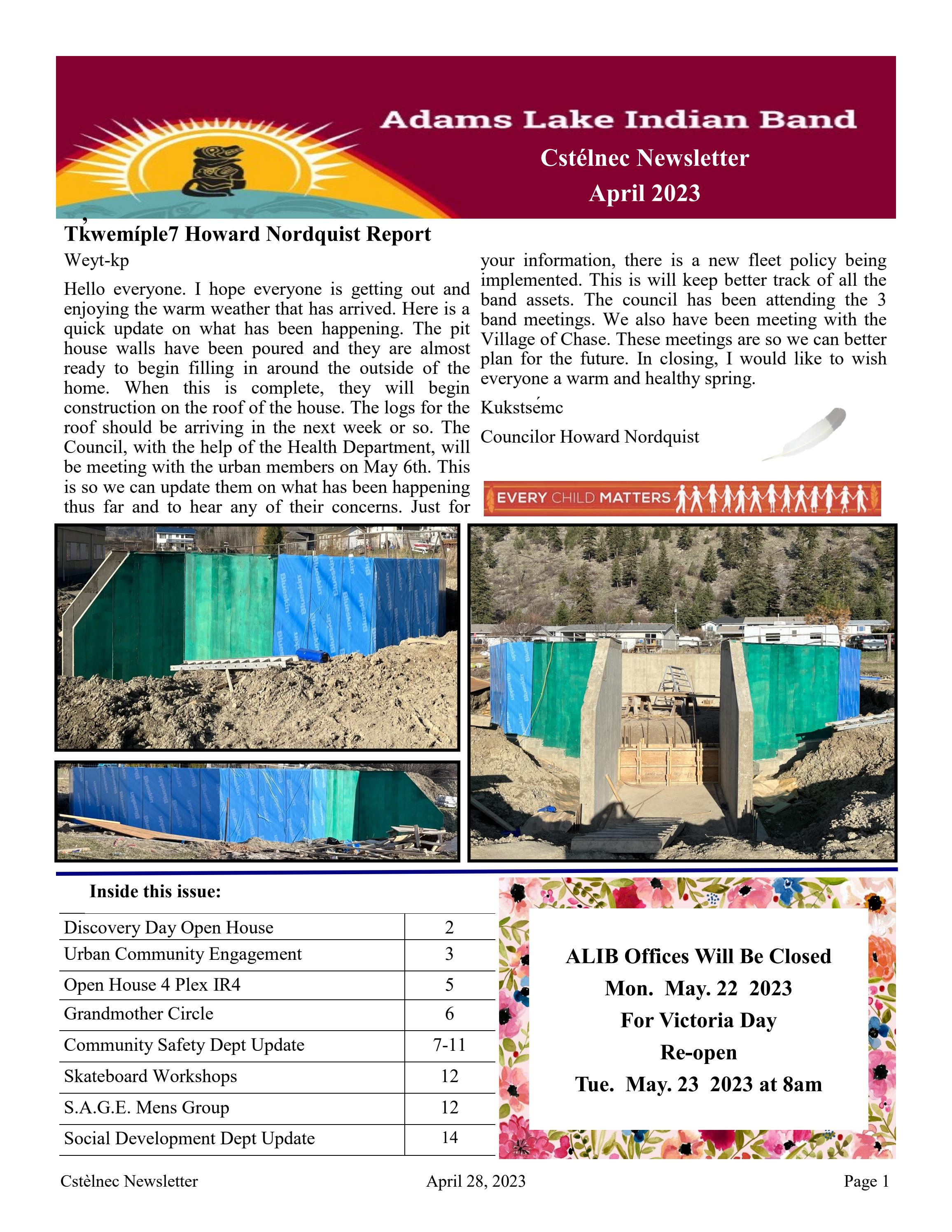 Adams Lake Indian Band Cstélnec Newsletter April 2023 by bernadetted ...