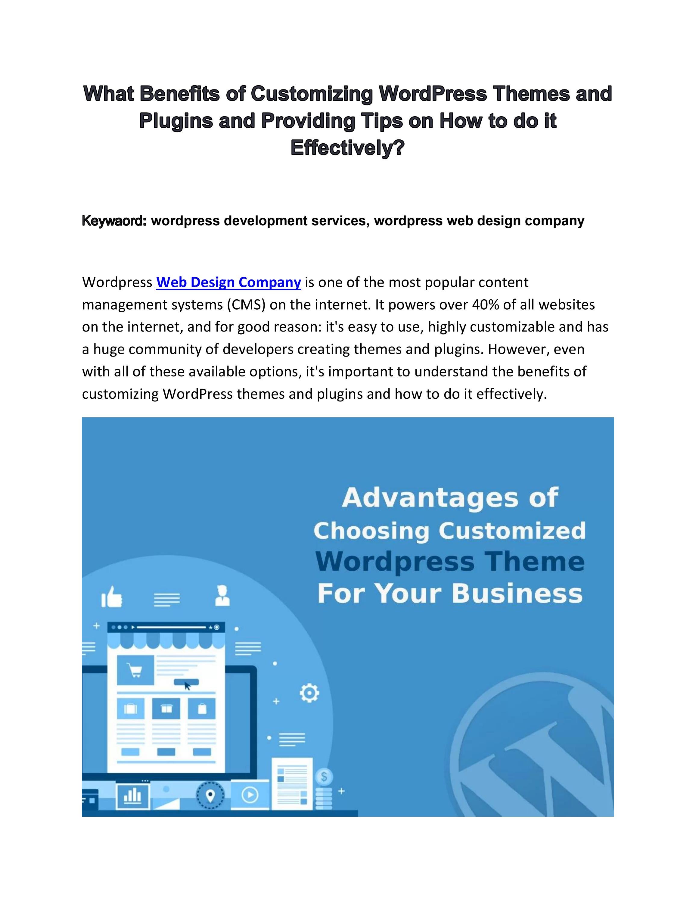 Custom Wordpress Development Services by amrsoftec - Issuu