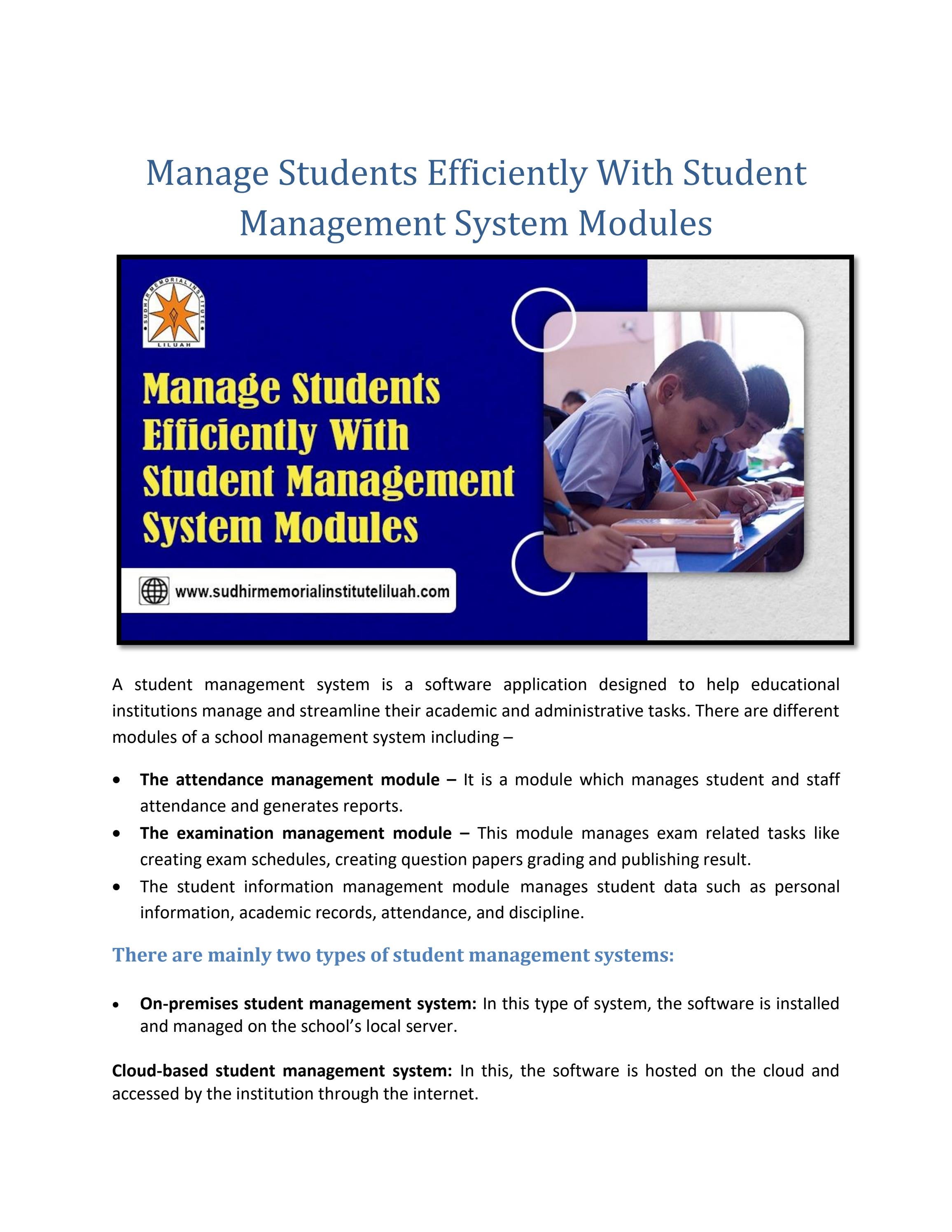 Manage Students Efficiently With Student Management System Modules by ...