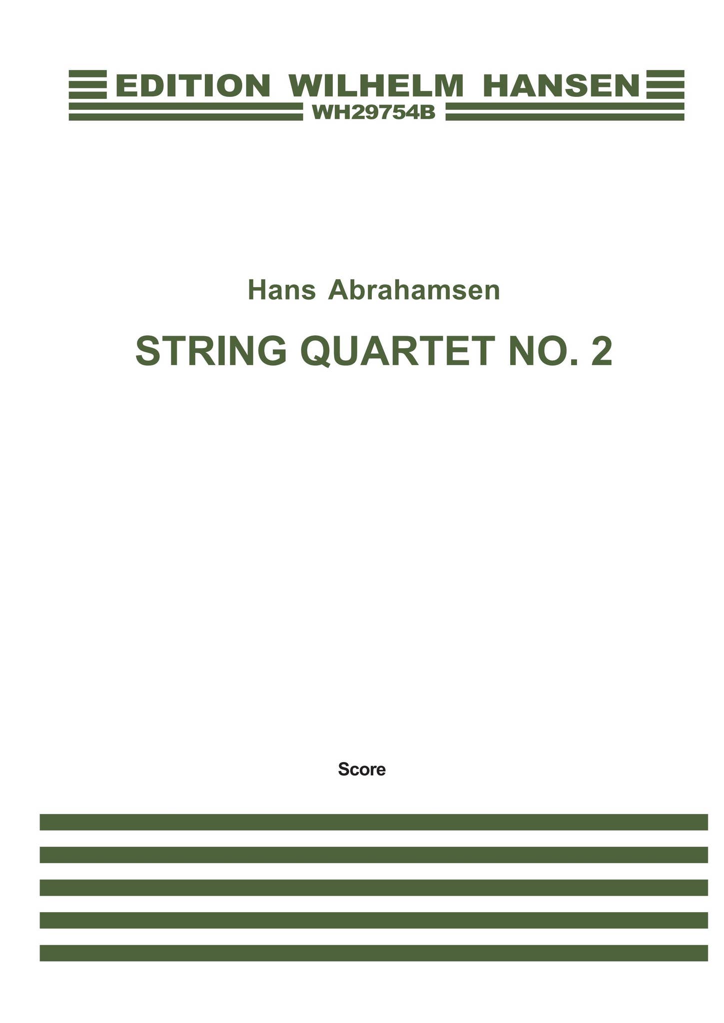 Hans Abrahamsen STRING QUARTET No. 2 by ScoresOnDemand - Issuu