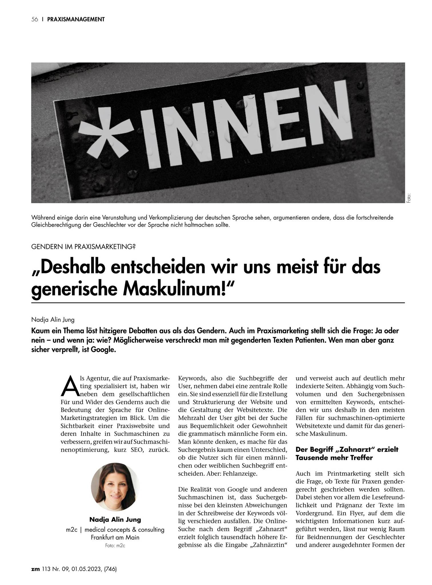 GENDERN IM PRAXISMARKETING? „Deshalb entscheiden wir uns meist für das ...