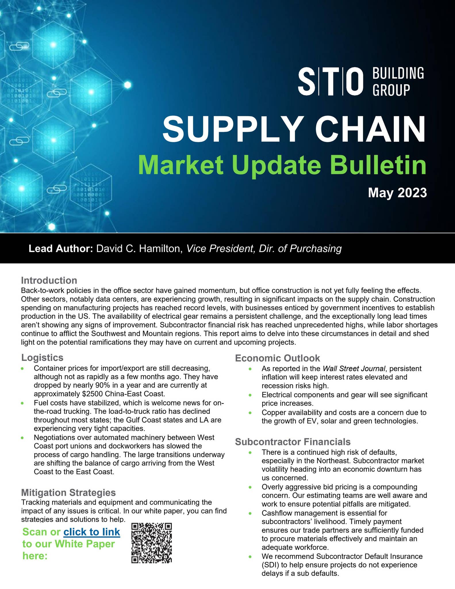 Supply Chain Market Bulletin May 2023 by STO Building Group - Issuu