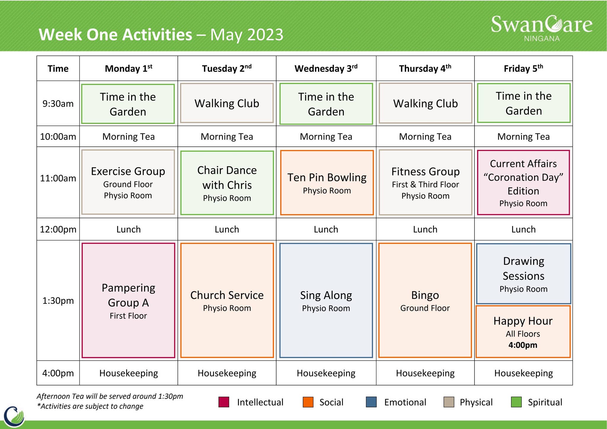 SwanCare Ningana Activity Calendar May 2023 by SwanCare - Issuu