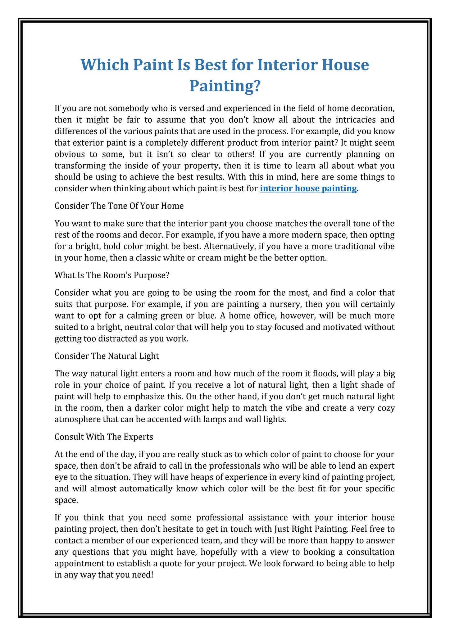 Which Paint Is Best For Interior House Painting? by Chirag Patel - Issuu