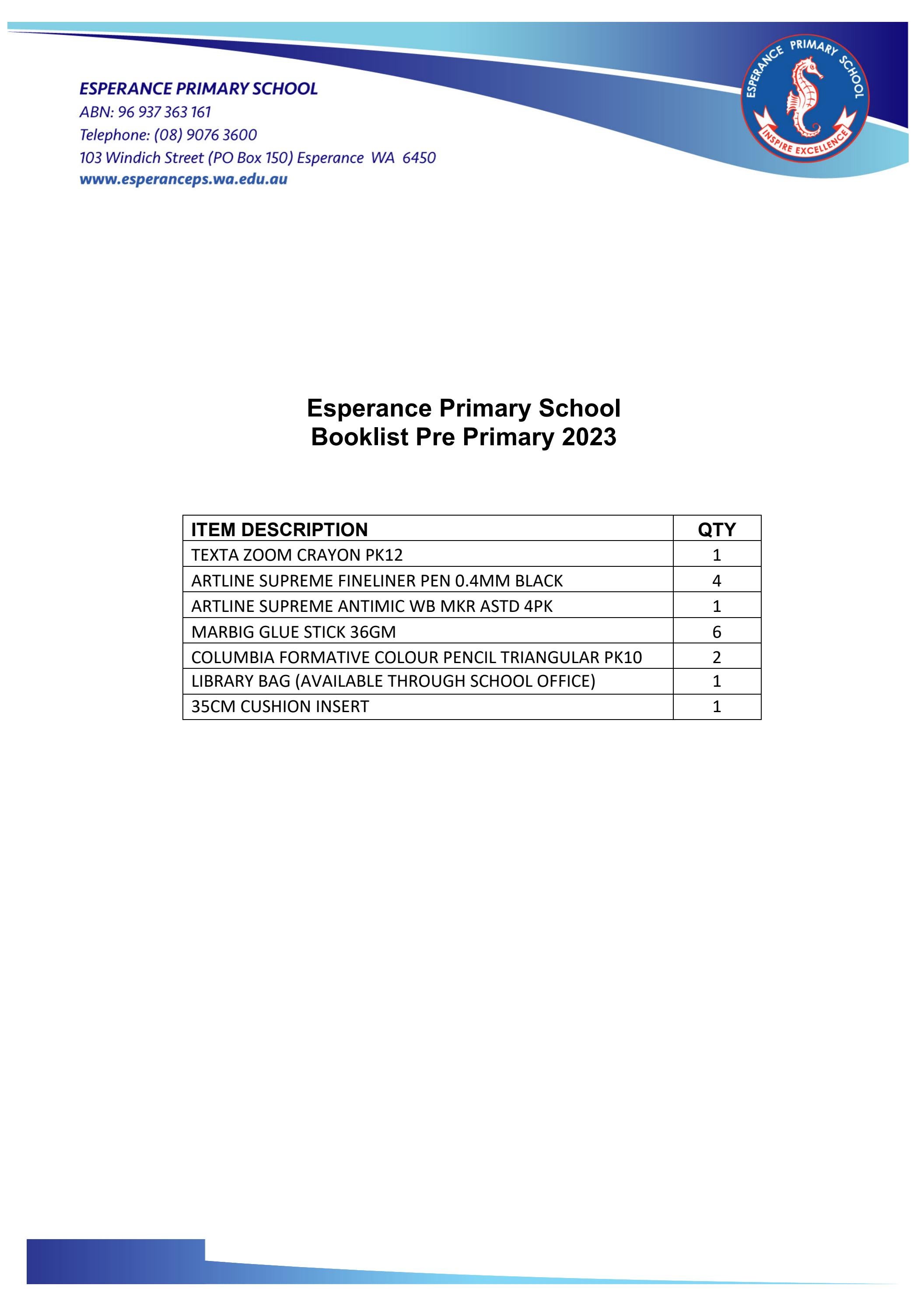 2023 PP Booklist by esperance.primary.school - Issuu