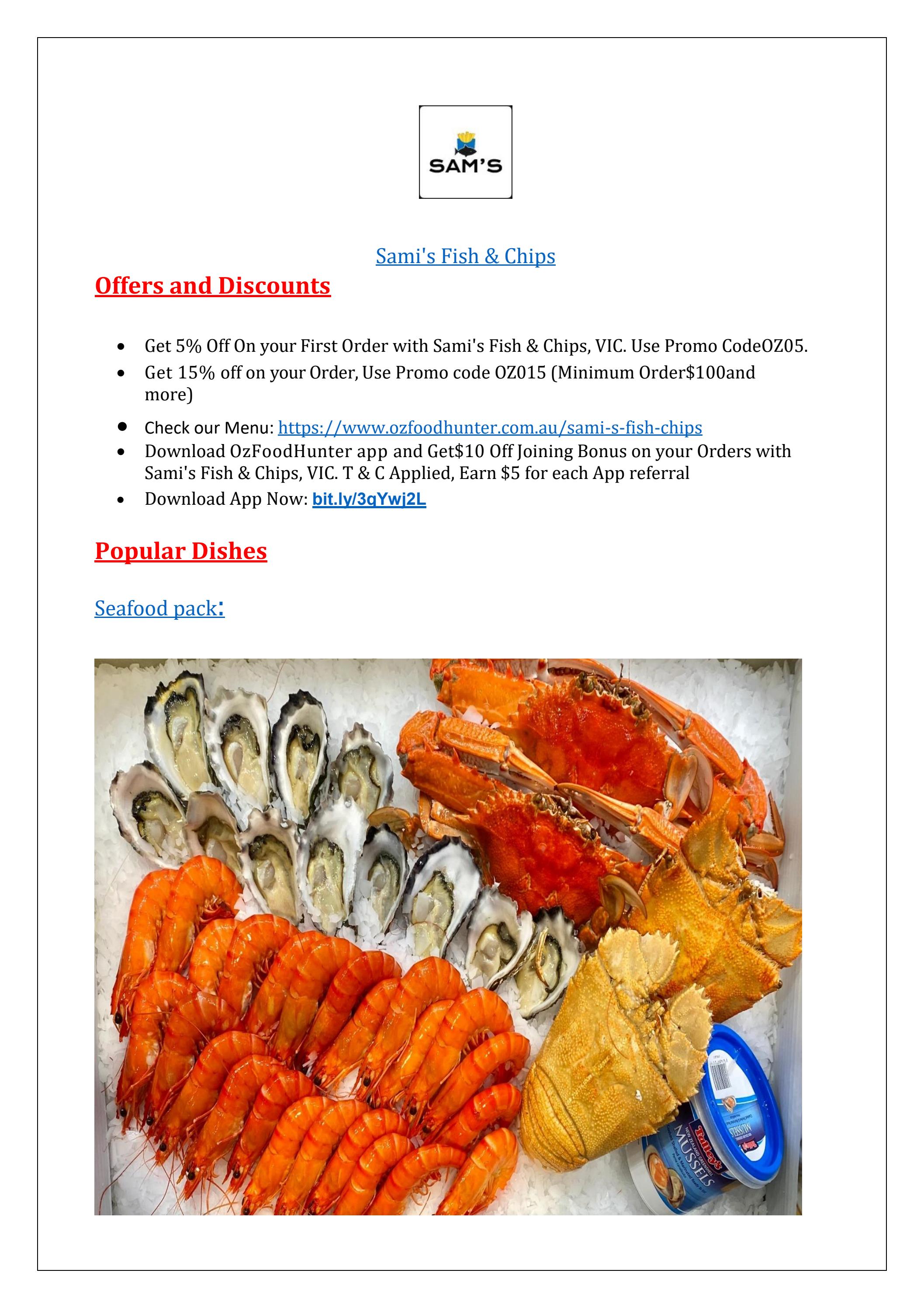 Up to 10% offer Sami's Fish & Chips Mooroolbark- Order now!! by berlin ...