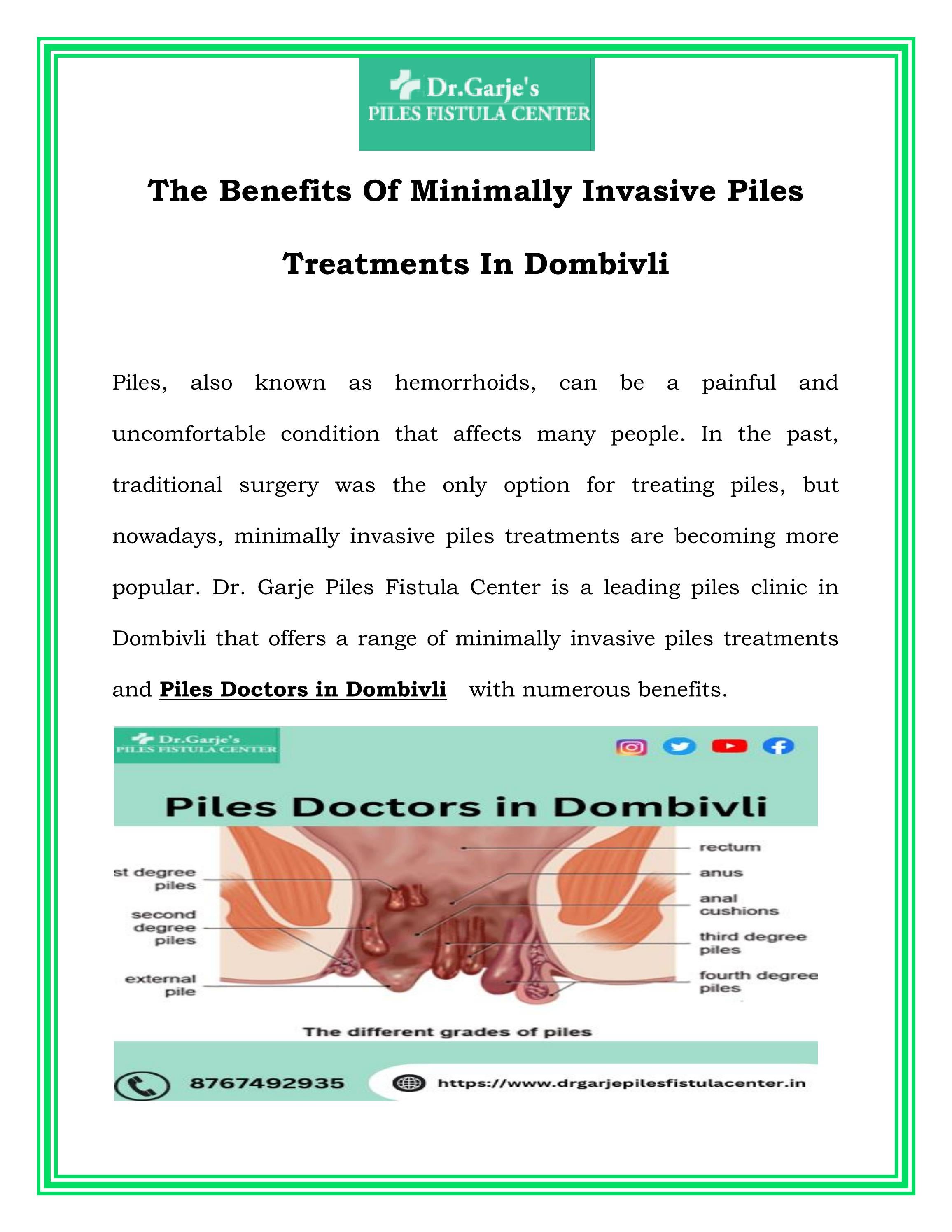 The Benefits Of Minimally Invasive Piles Treatments In Dombivli by Dr ...