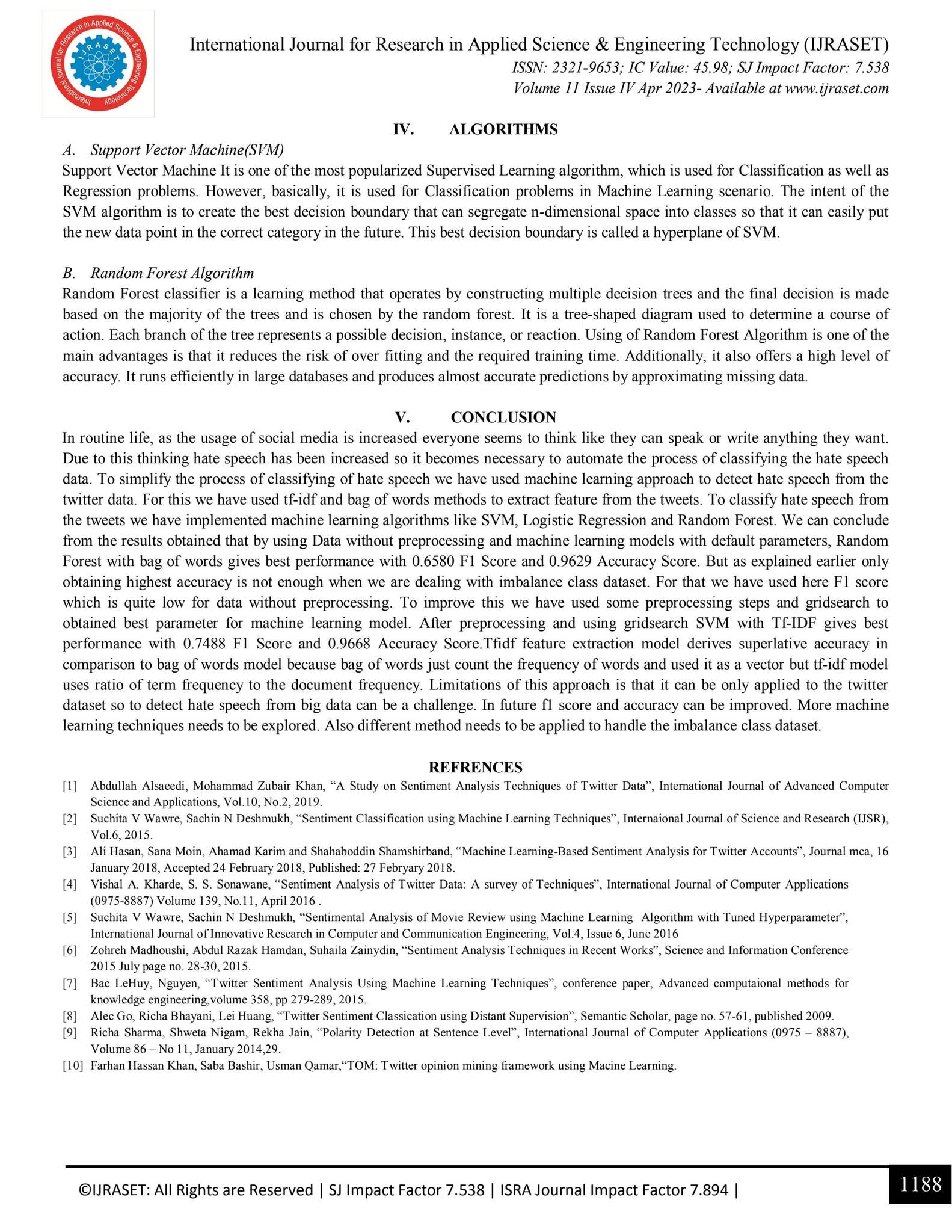 Hate Speech Detection Using Machine Learning By Ijraset Issuu