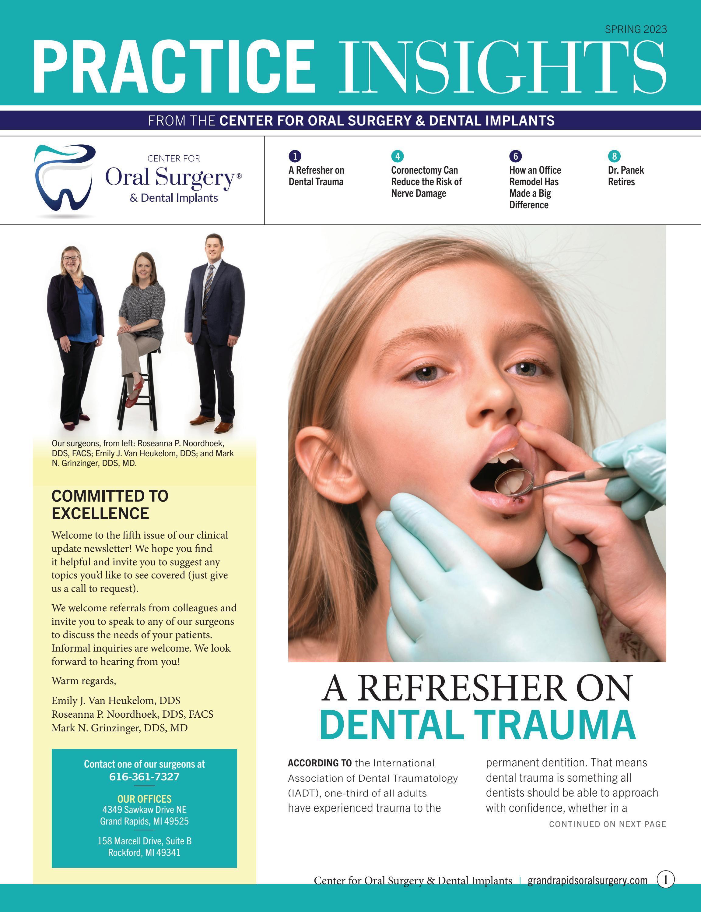 Center For Oral Maxillofacial Surgery Newsletter Spring 2023 By Center For Oral Maxillofacial Surgery Newsletter Spring 2023 By