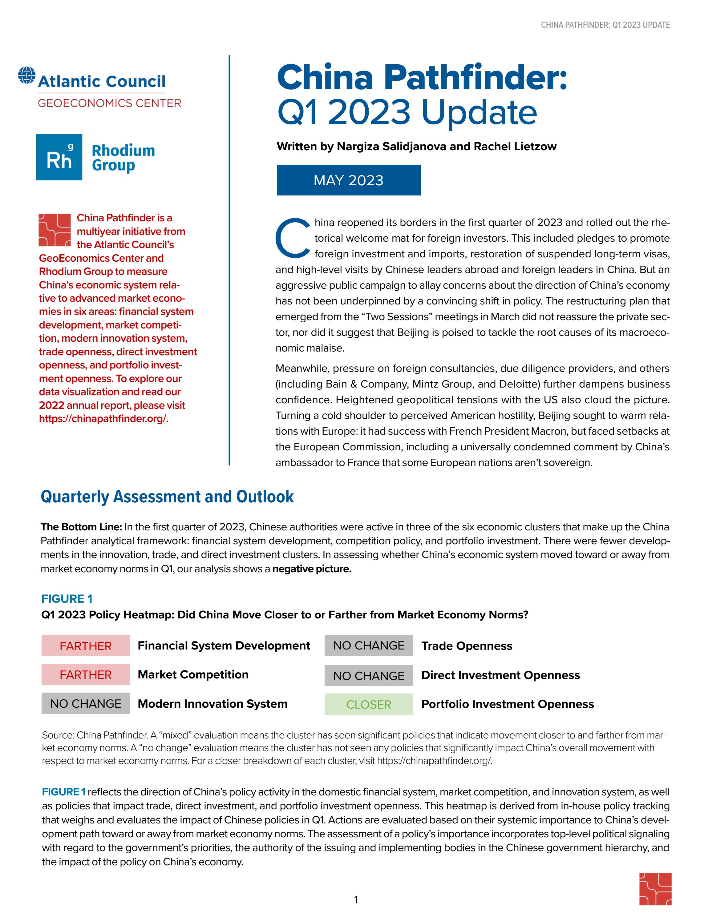 China Pathfinder: Q1 2023 Update by Atlantic Council - Issuu