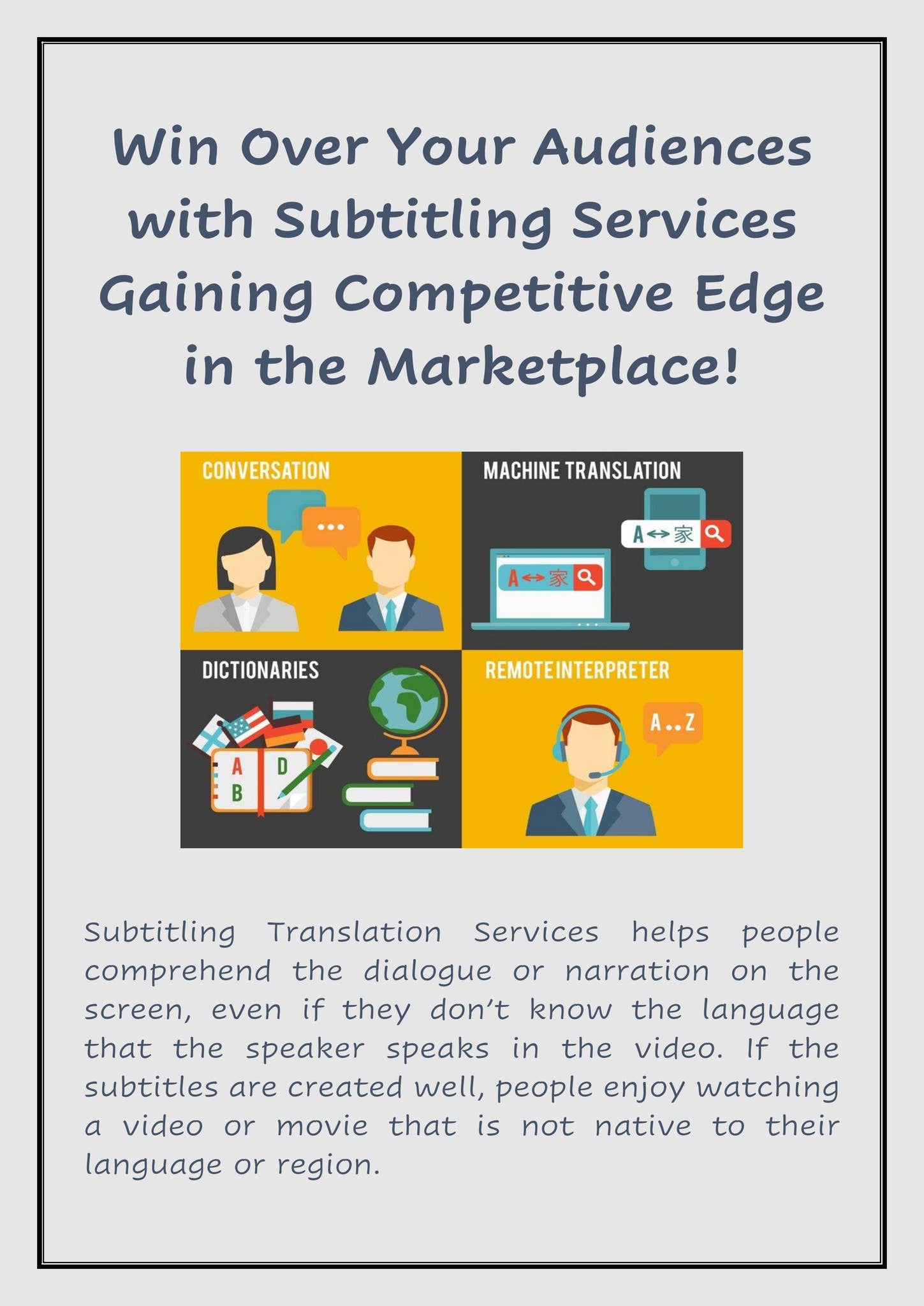 Win Over Your Audiences with Subtitling Services Gaining Competitive ...