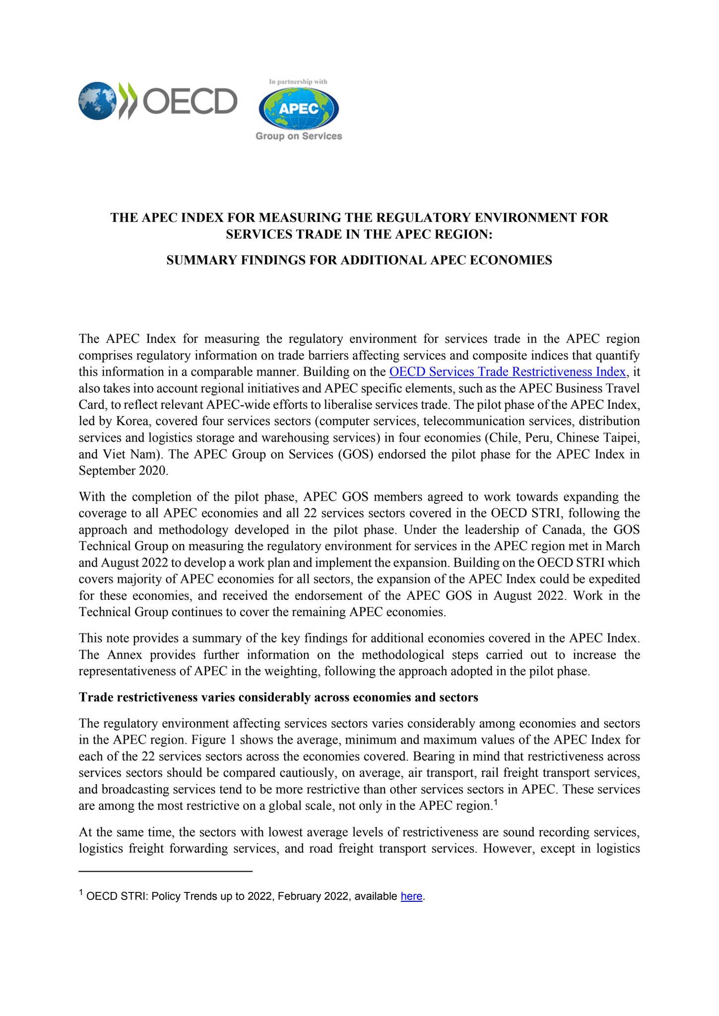 Services Trade in APEC: Summary Findings by OECD - Issuu
