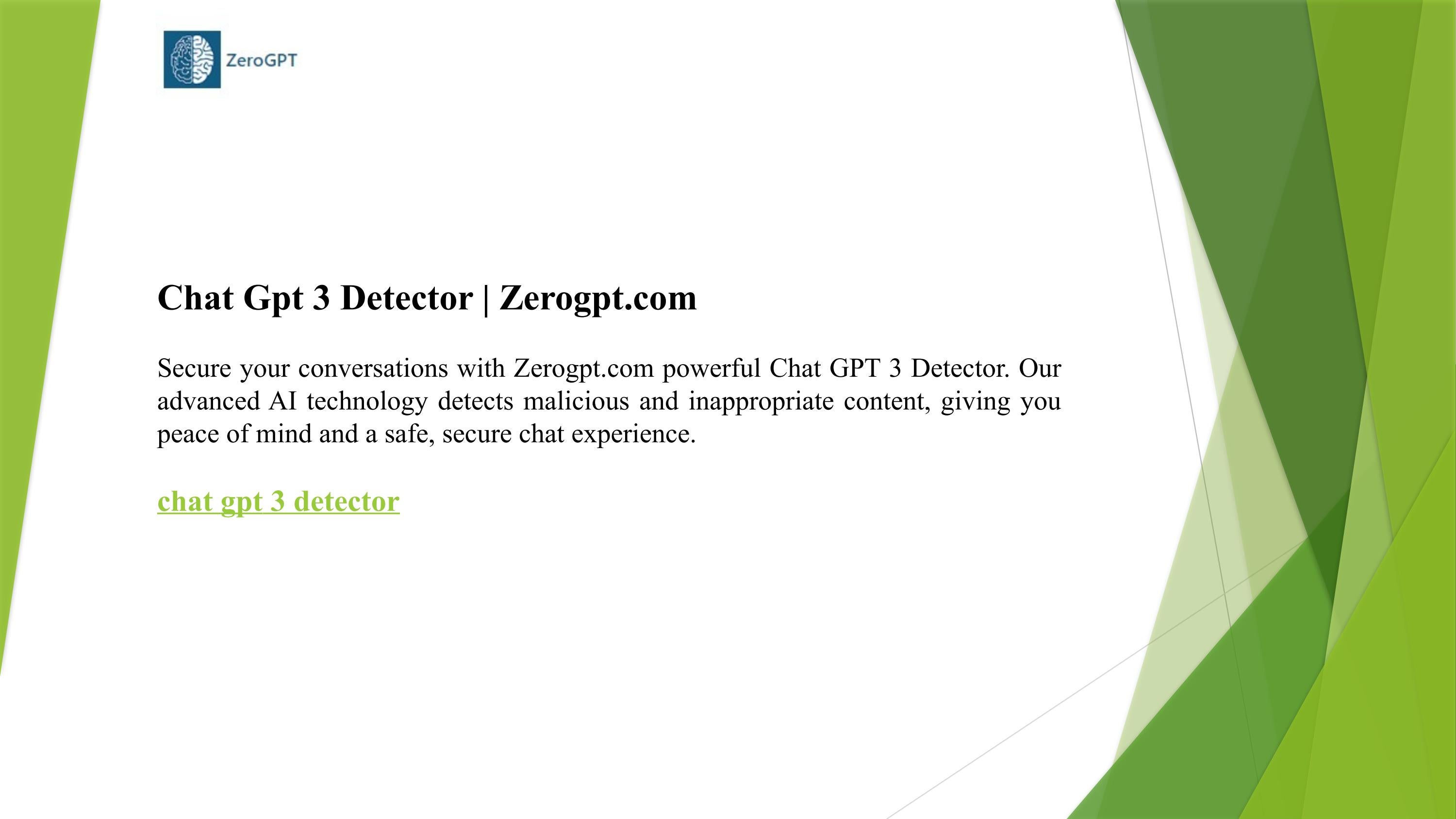 Chat Gpt 3 Detector | Zerogpt.com by Zero GPT - Issuu