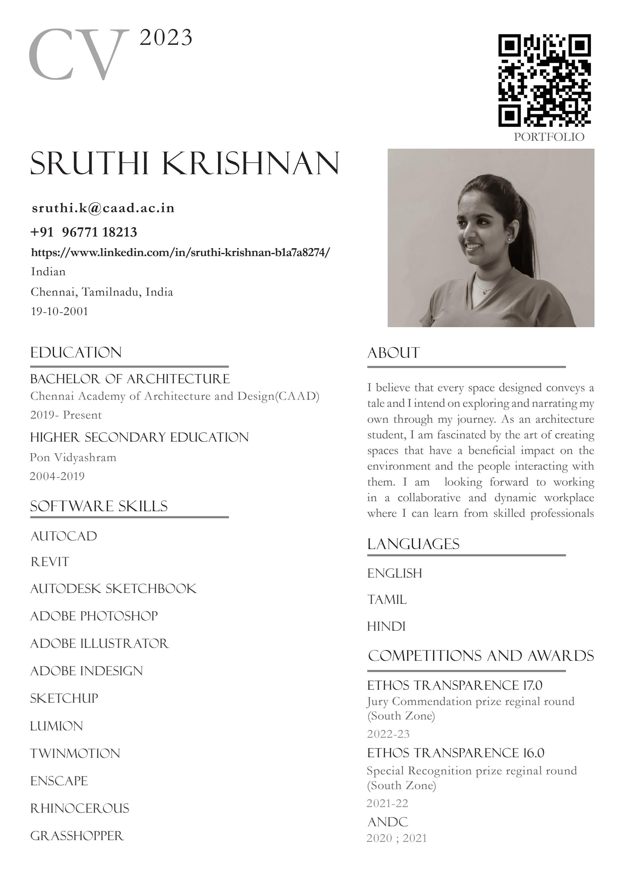 Sruthi Krishnan | CV | 2023 by sruthi_krishnan - Issuu