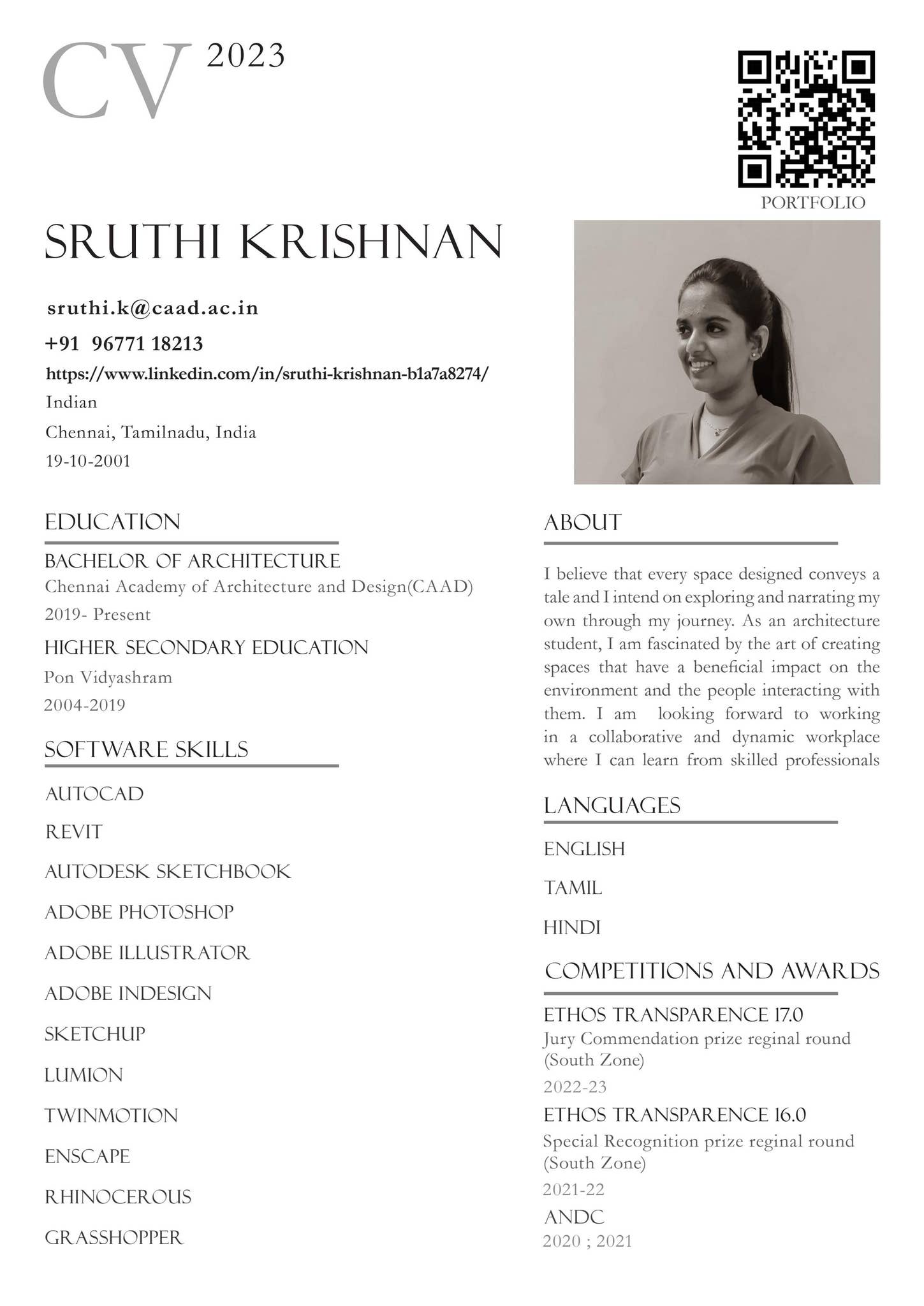 Sruthi Krishnan | CV | 2023 by sruthi_krishnan - Issuu