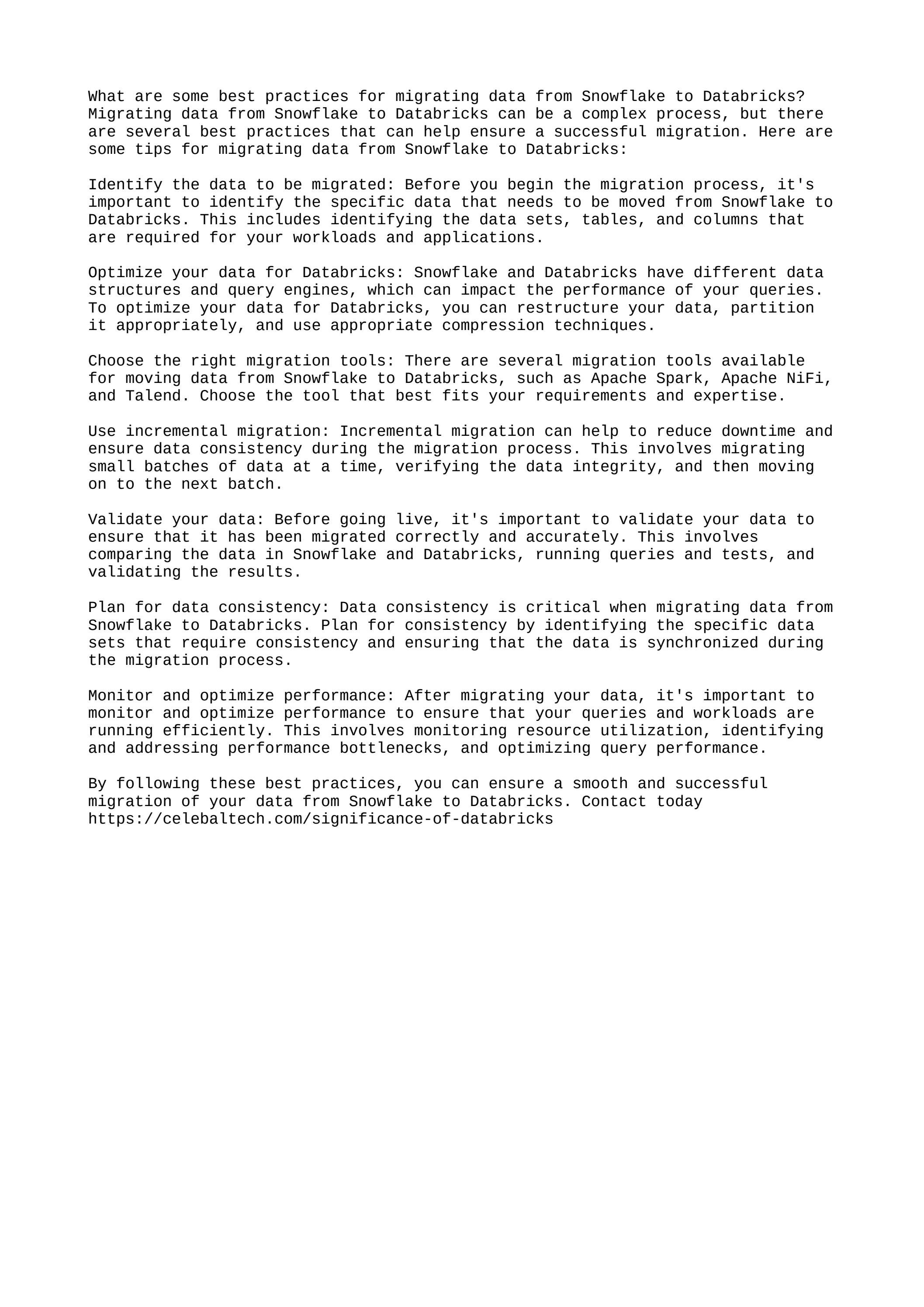 Snowflake To Databricks By Celebaltechnologies Issuu