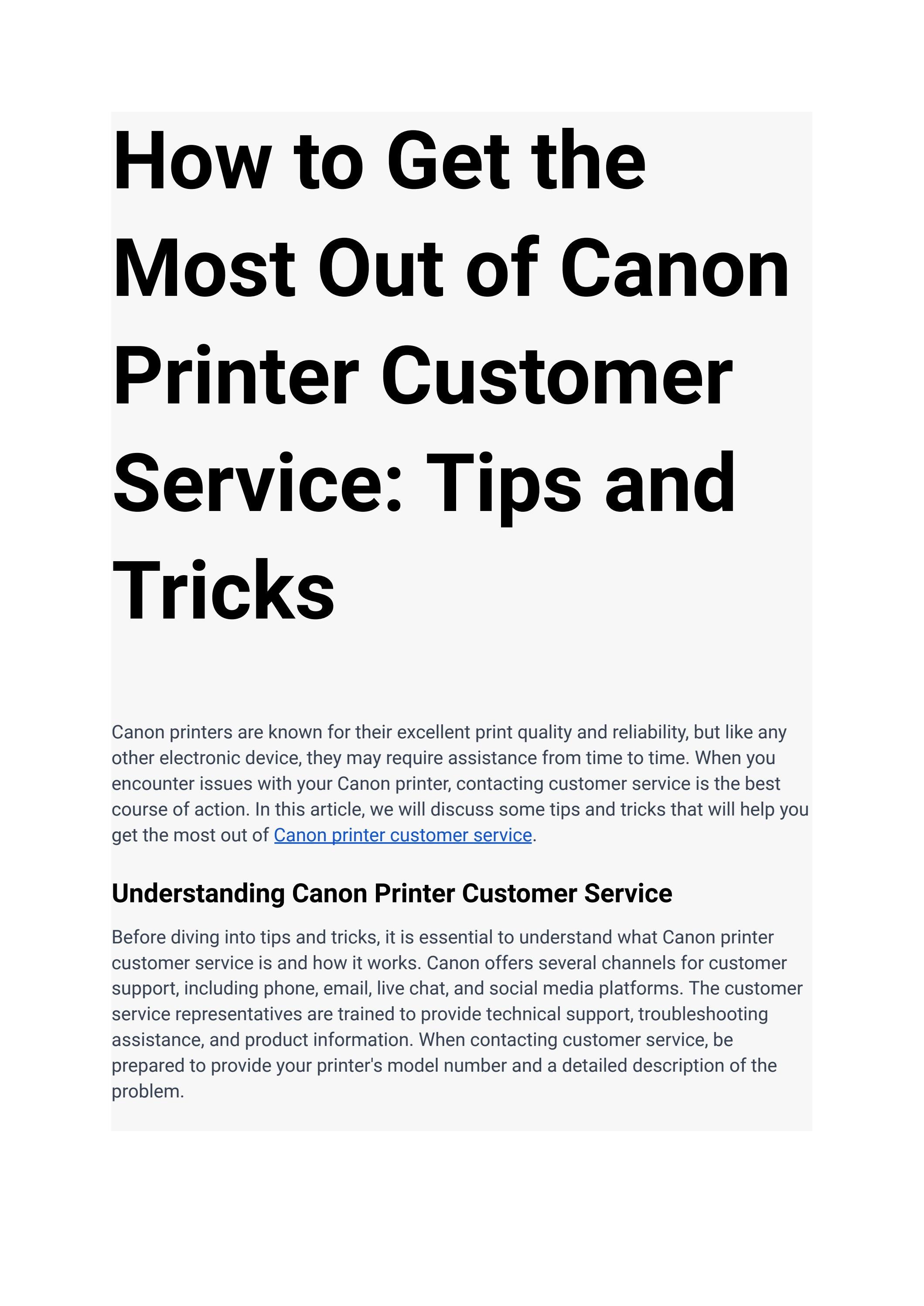 How To Get The Most Out Of Canon Printer Customer Service Tips And how-to-get-the-most-out-of-canon-printer-customer-service-tips-and