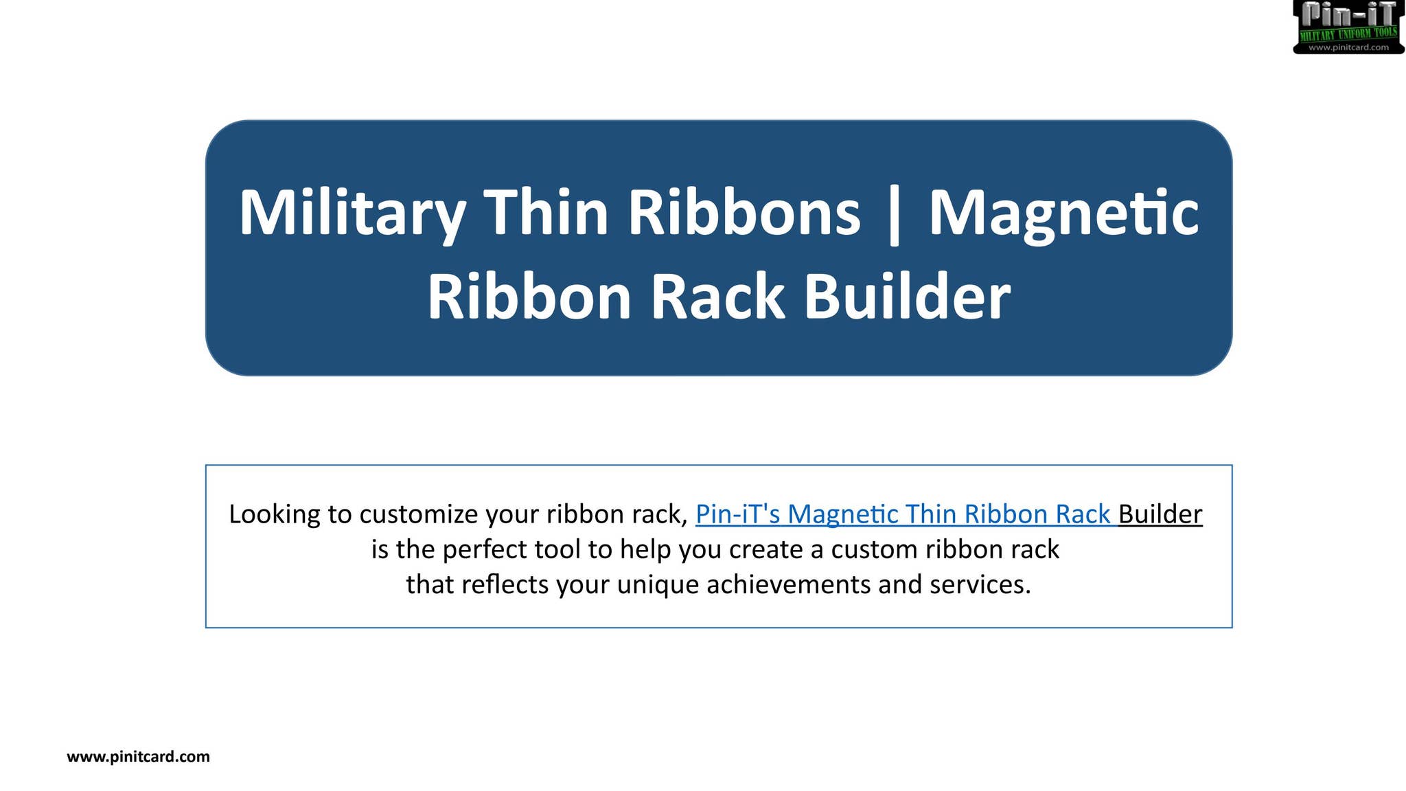 Military Ribbons - Magnetic Thin Ribbons by Pin-iT Military Uniform ...