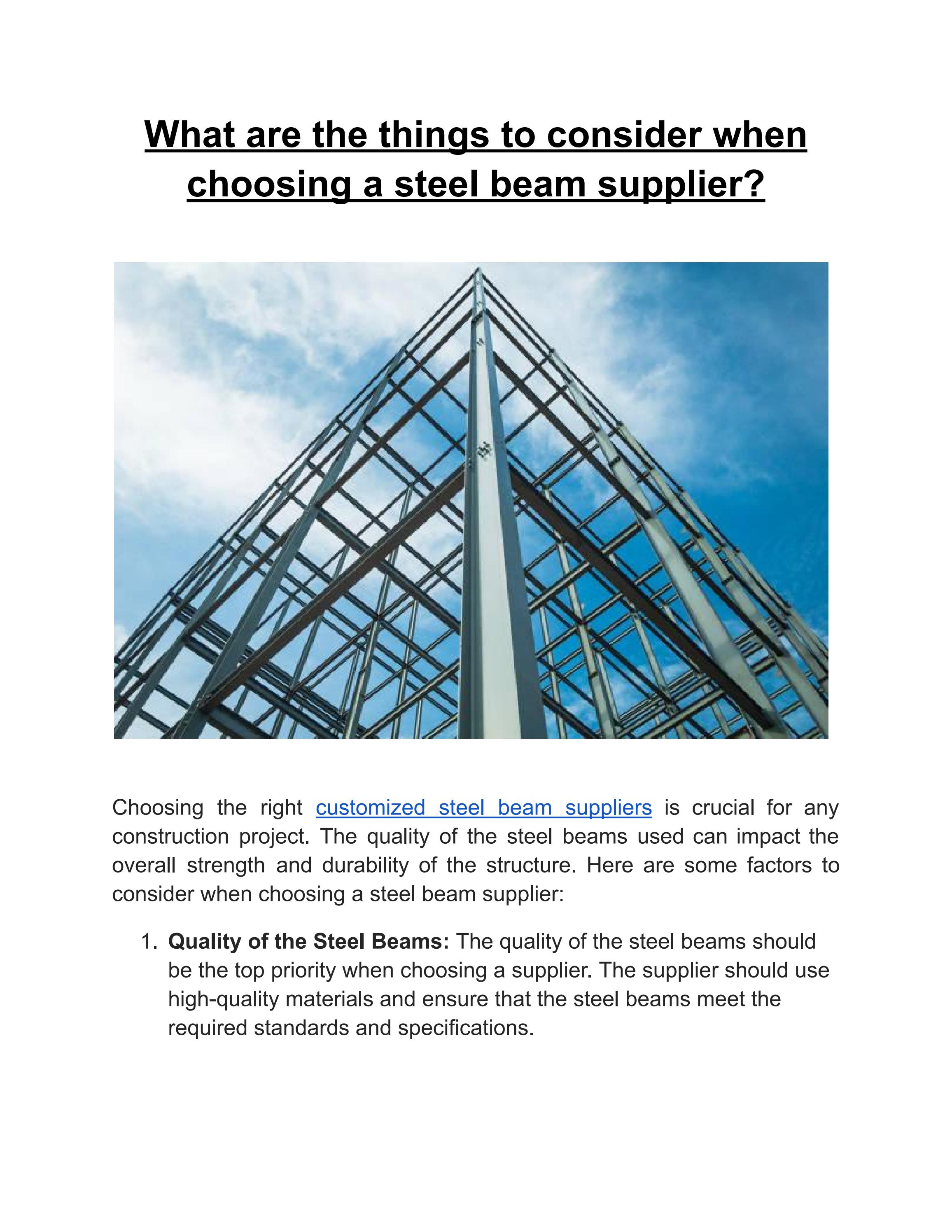 Customized Steel Beams Suppliers by Jasteel-Custom-Steel-Beam-Suppliers ...