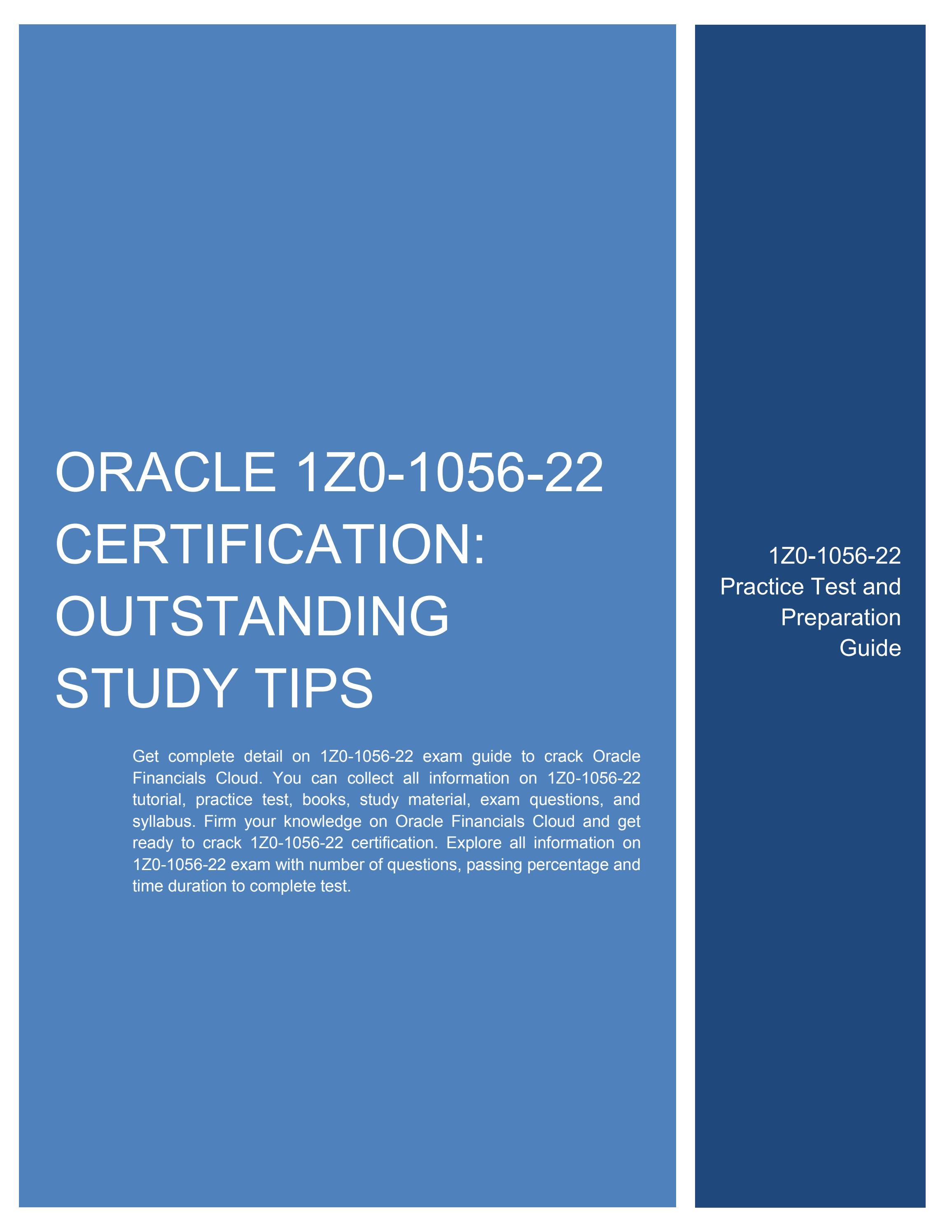Oracle 1Z0-1056-22 Certification: Outstanding Study Tips by Alice ...