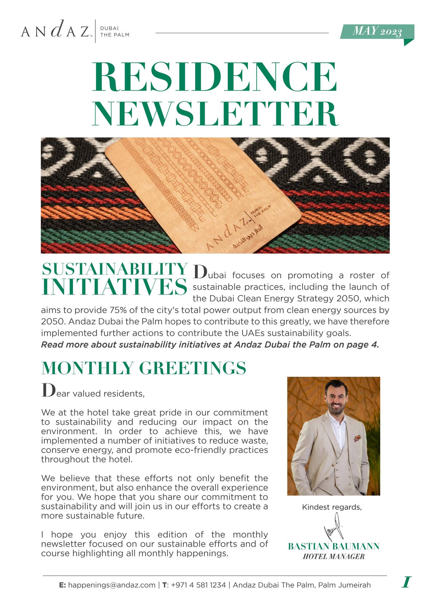 May 2023 Residence Newsletter by Andaz Dubai The Palm - Issuu