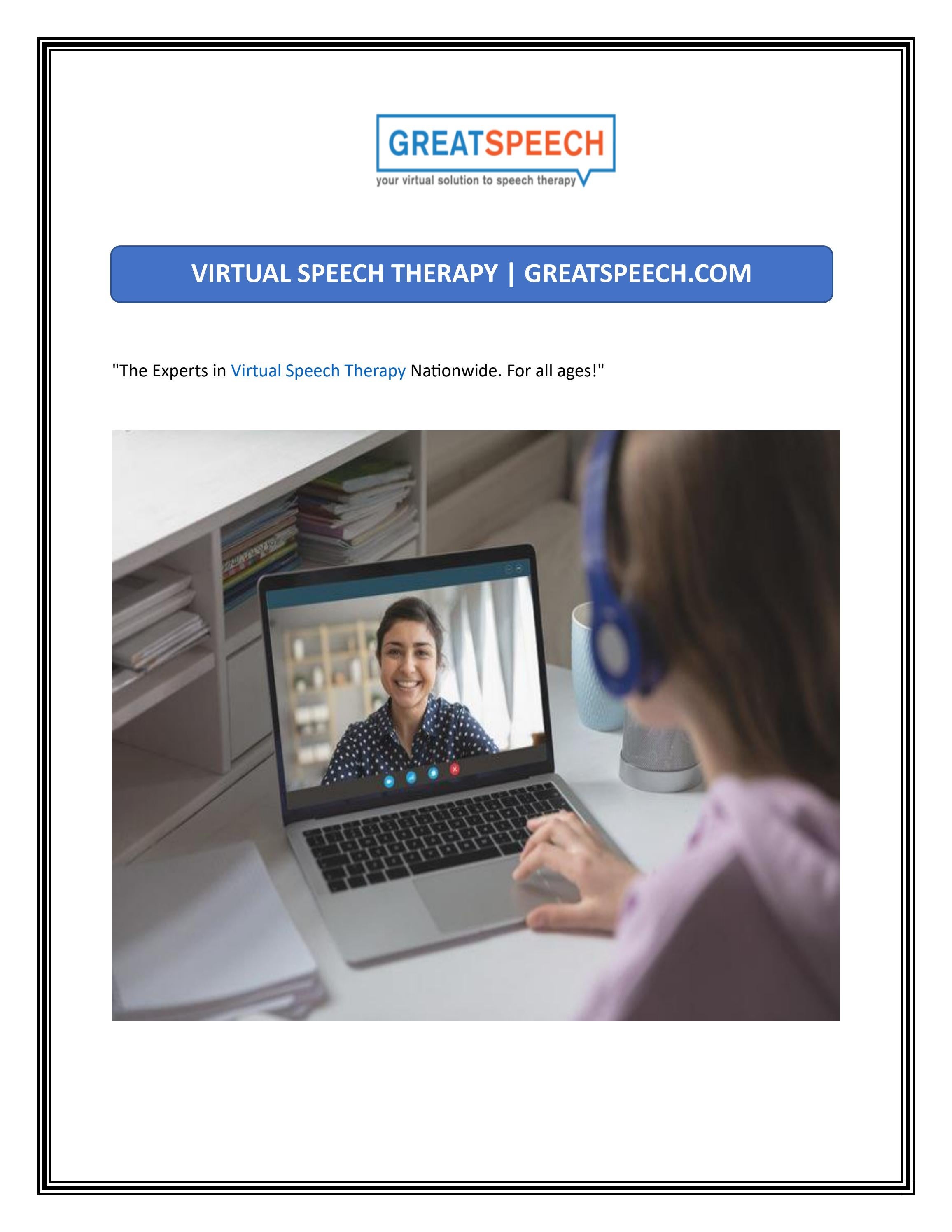 Virtual Speech Therapy | Greatspeech.com by greatspeech - Issuu