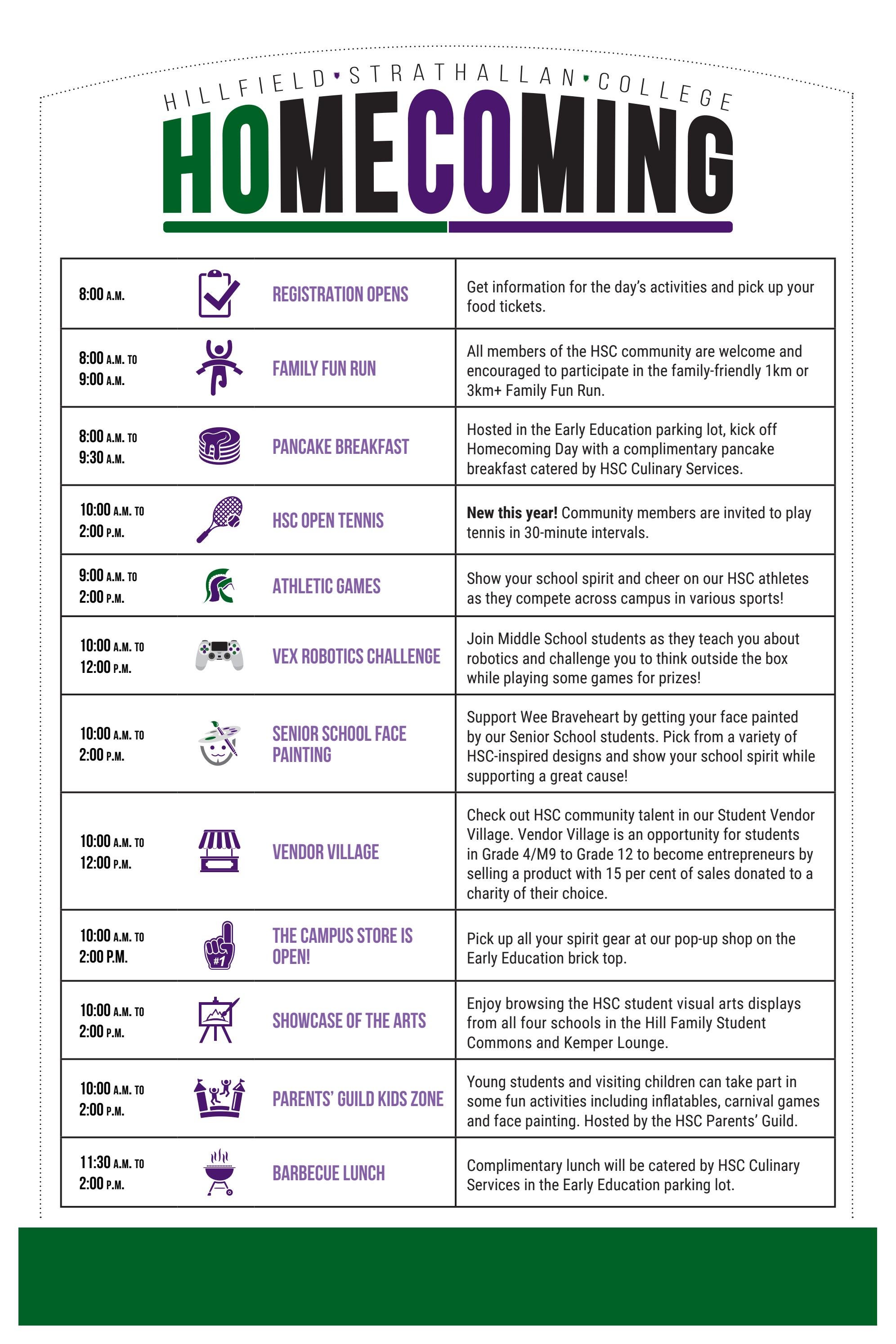 HSC Homecoming - Map and Schedule by Hillfield Strathallan College - Issuu