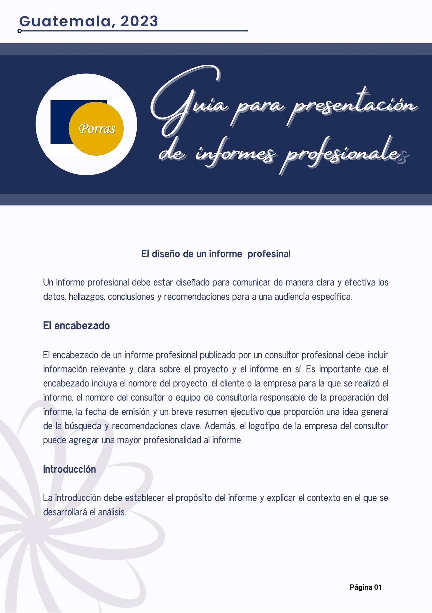 Guía para presentación de informes profesionales by Jorge L. Porras H ...