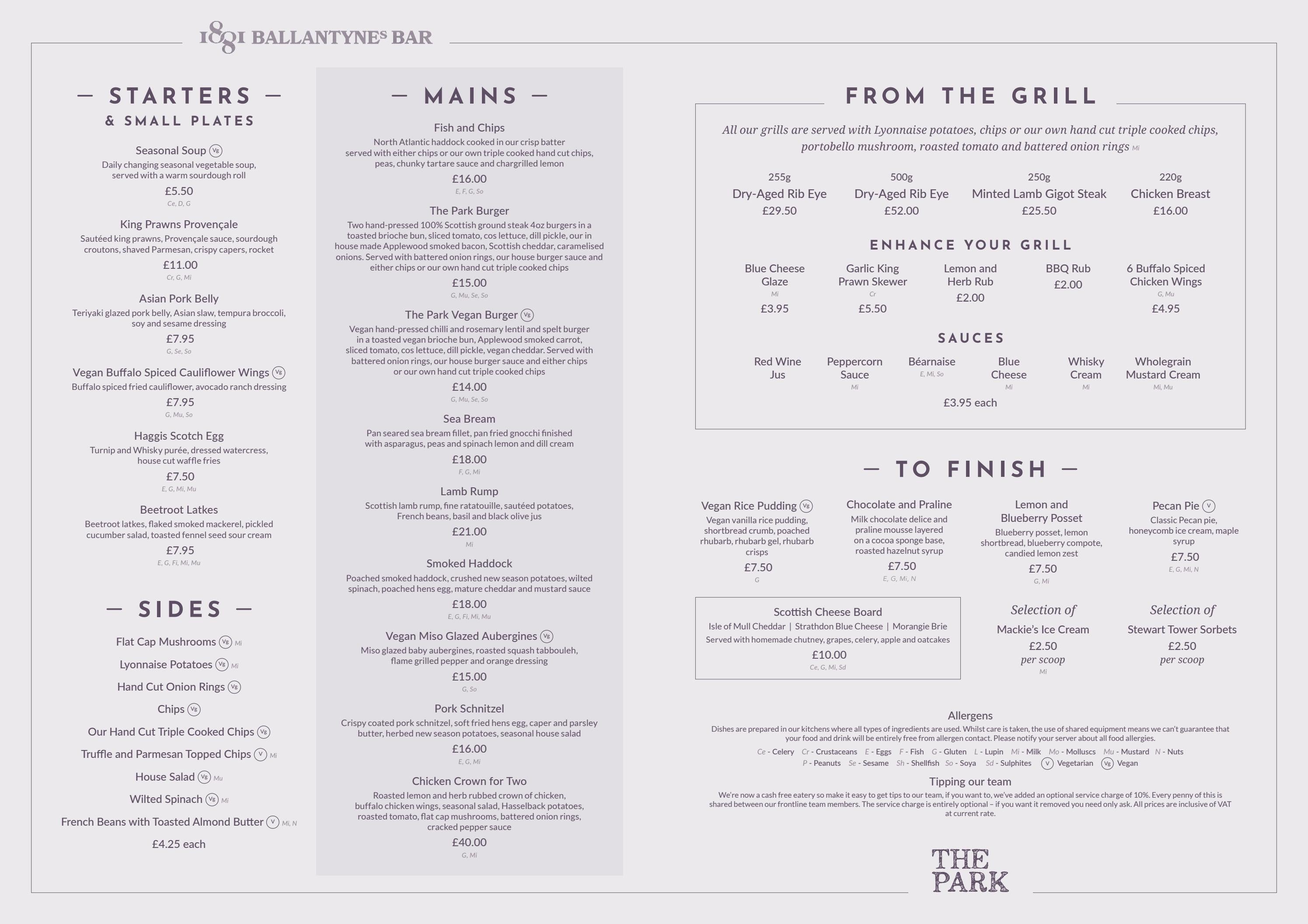 Park Bar Menu by Peebles Hydro - Issuu