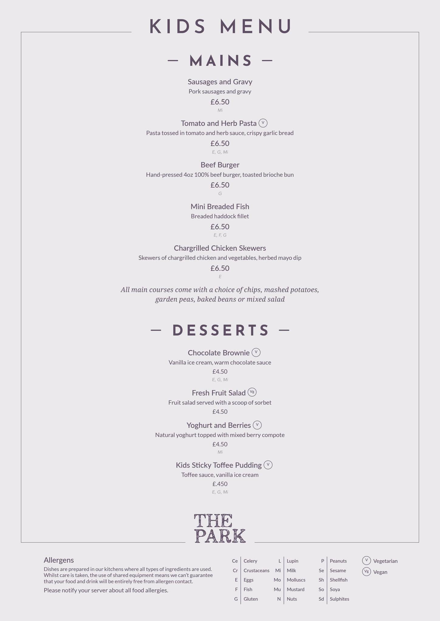 The Park Kids Menu by Peebles Hydro - Issuu